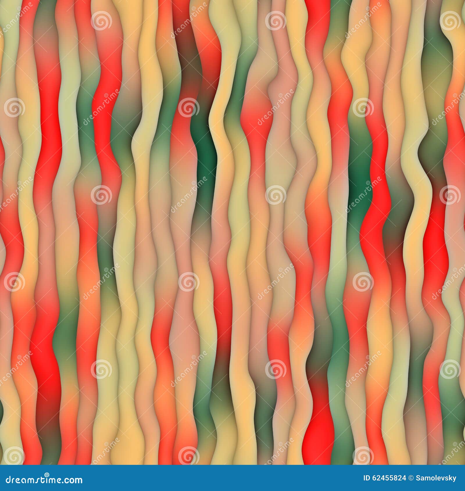 Raster Seamless Distorted Wavy Gadient Stripes Retro Pattern in Red ...