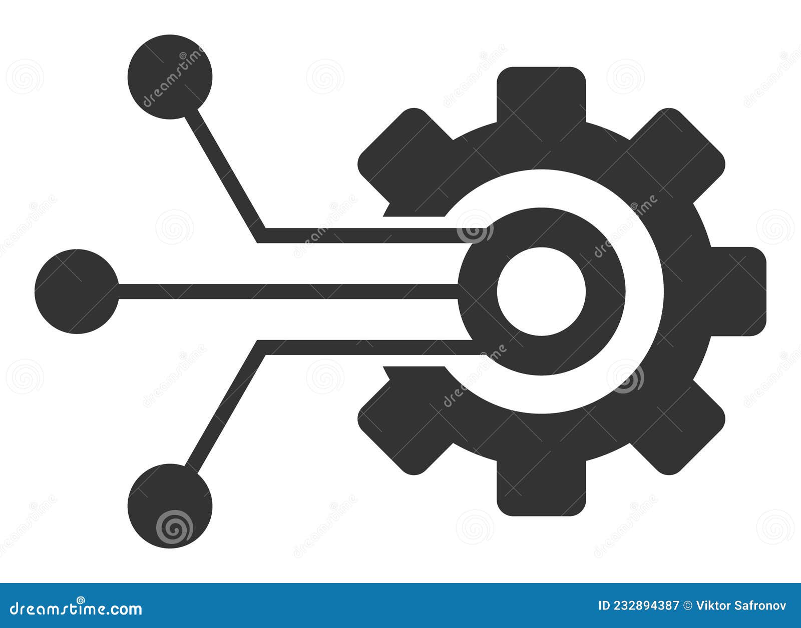 Raster Sensor Gear Flat Icon Illustration Stock Illustration ...