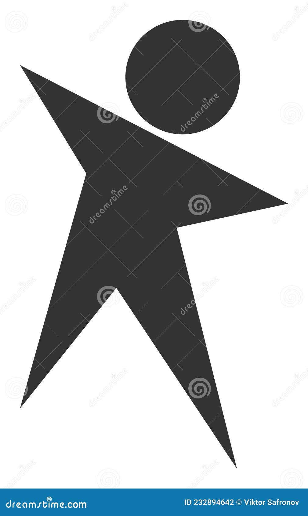 Raster Star Man Flat Icon Symbol Stock Illustration - Illustration of ...