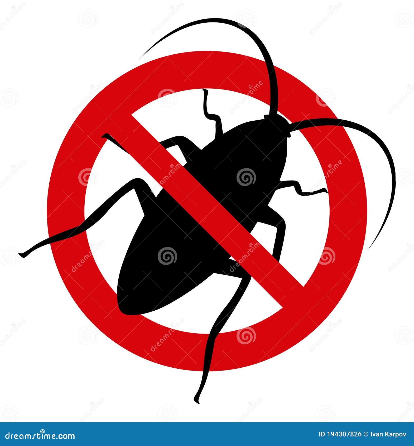 Stop Cockroach Isolated On White Background. Vector. | CartoonDealer ...