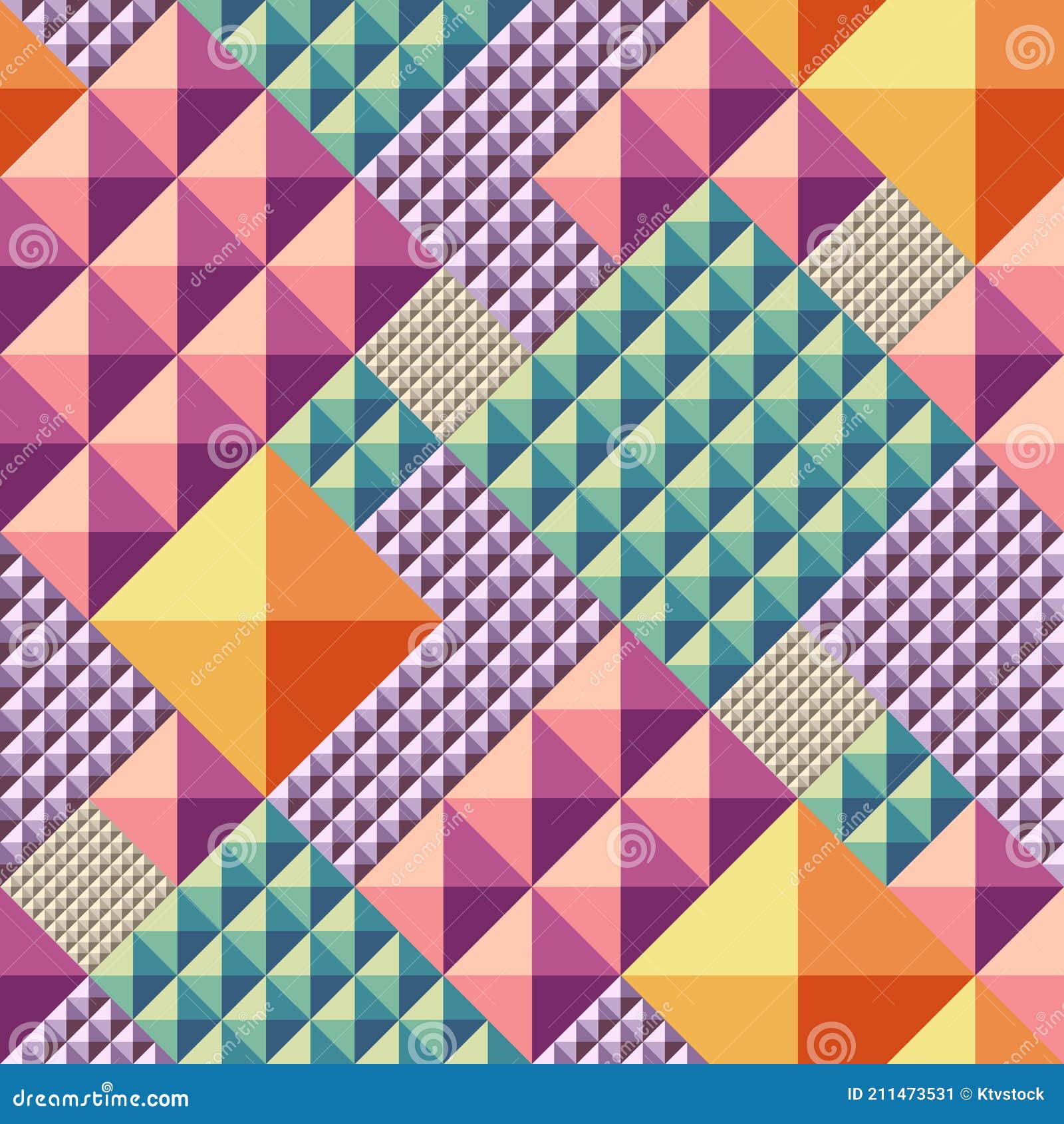 Raster Triangle Convex Abstract Seamless Pattern Stock Illustration ...