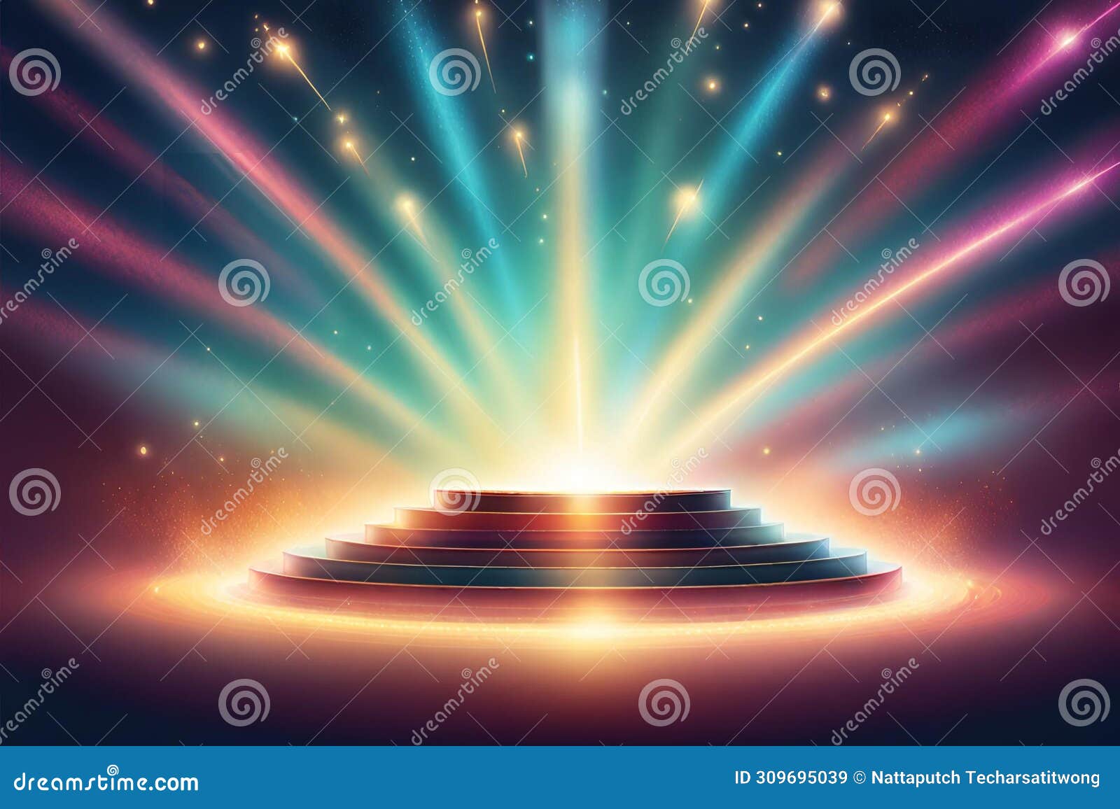 Raster Version of Vector Stage with Sparkles Stock Illustration ...