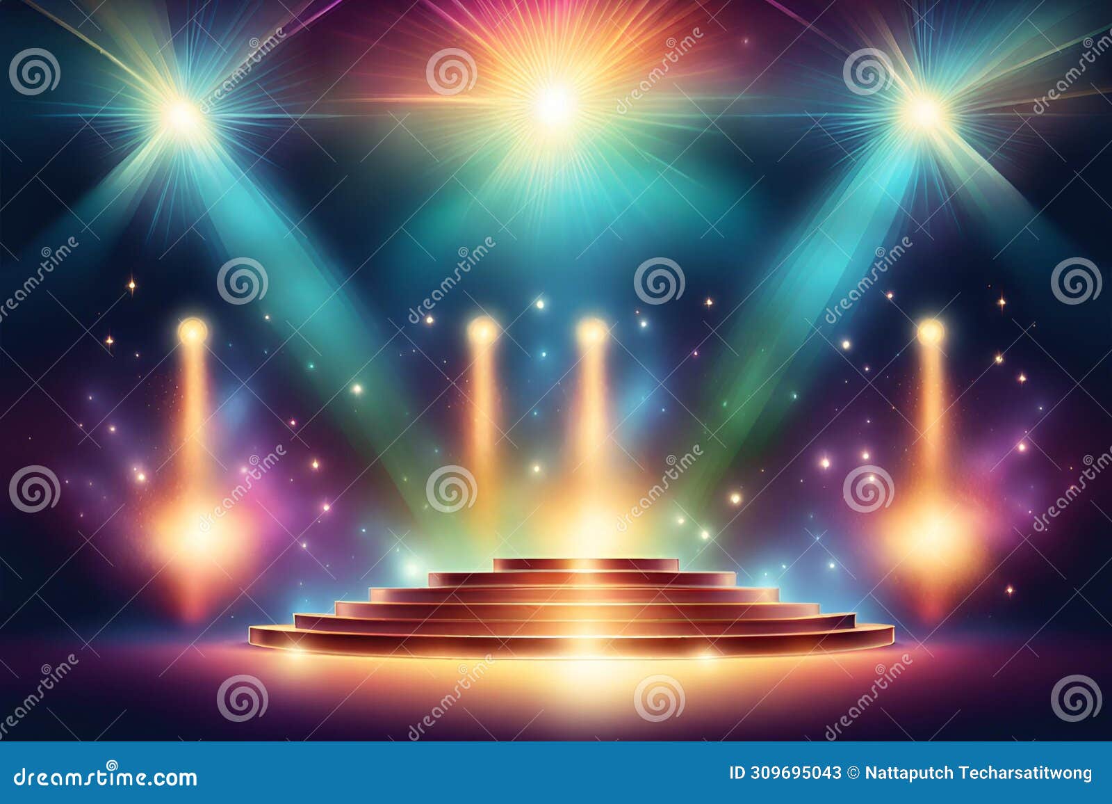 Raster Version of Vector Stage with Sparkles Stock Illustration ...