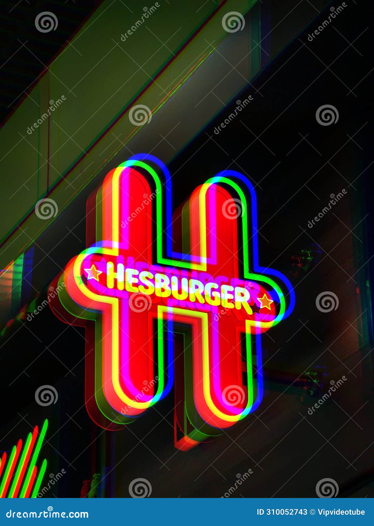 Rasterized RGB Hesburger Logo at Night Editorial Stock Photo - Image of ...