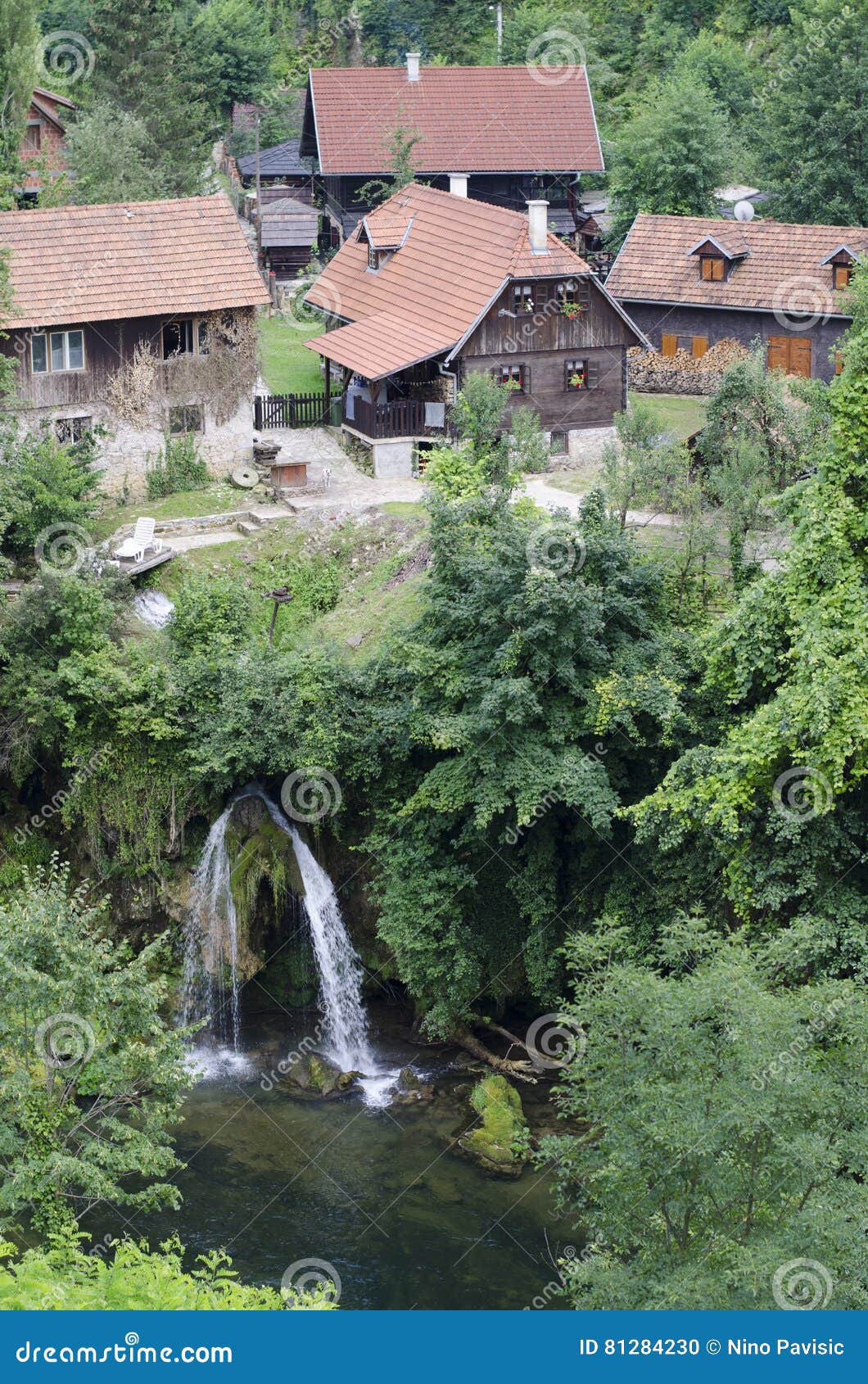 Rastoke stock photo. Image of vacation, cabin, tourism - 81284230