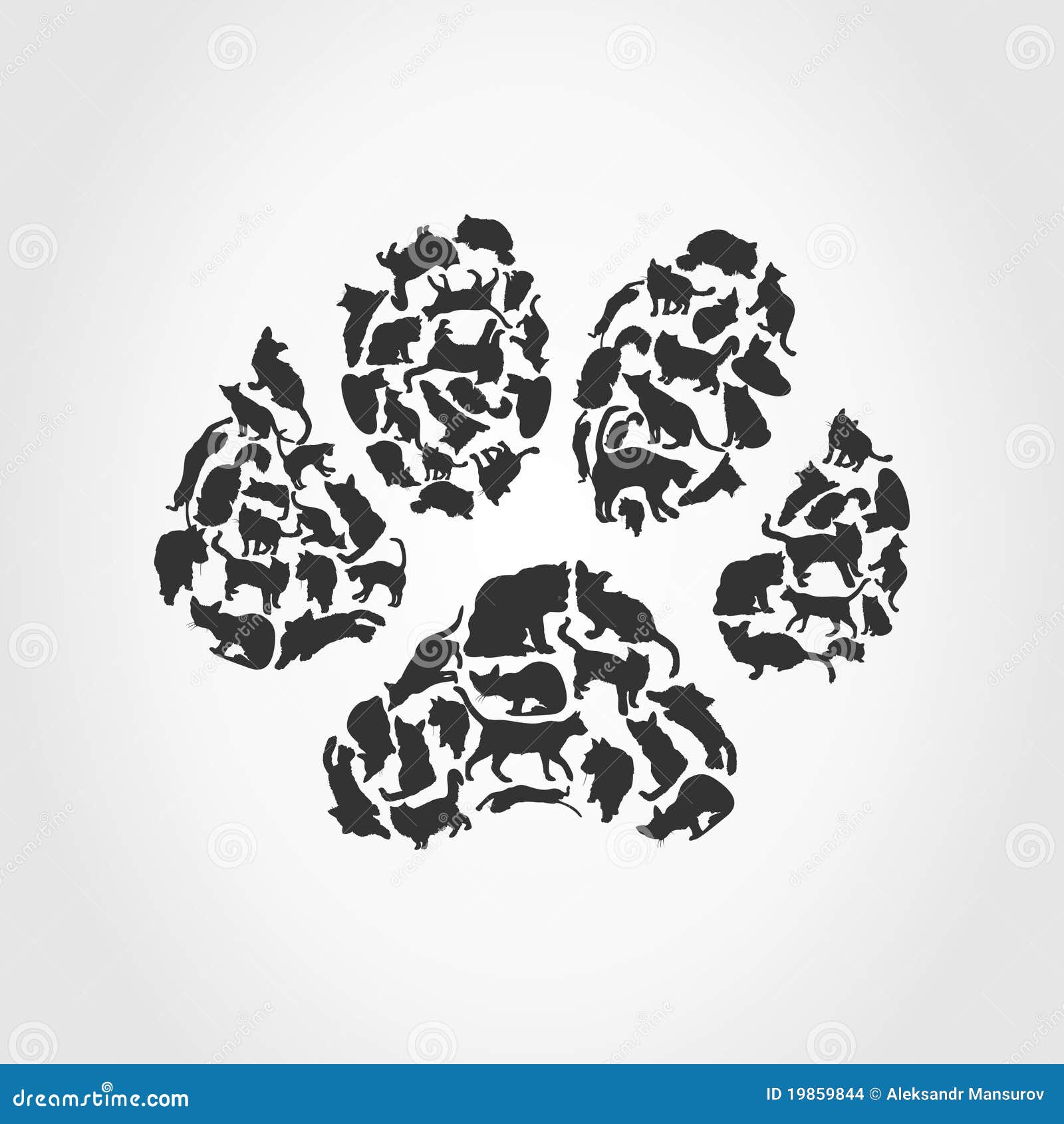 Rastro de un gato ilustración del vector. Ilustración de pata - 19859844