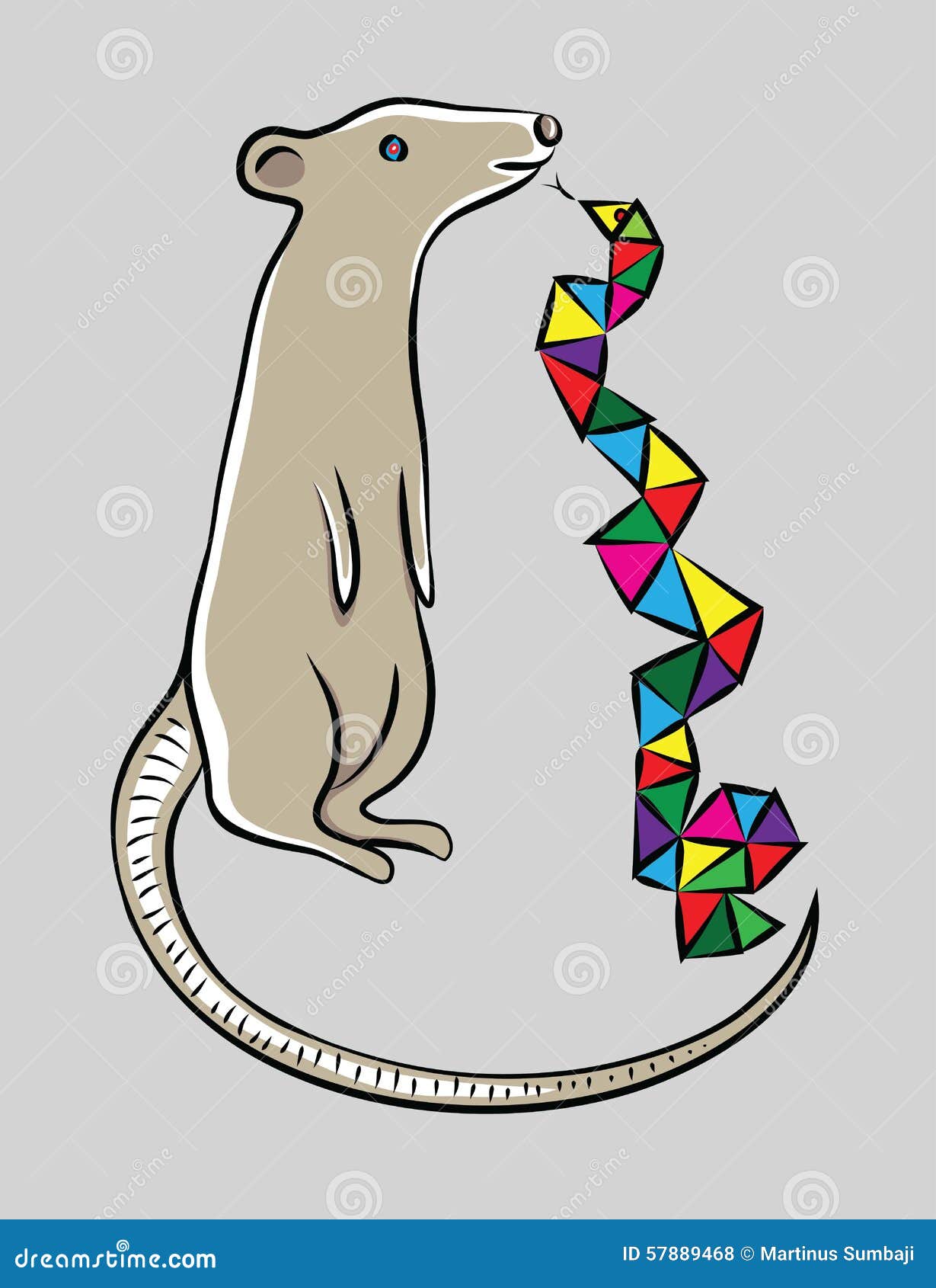 Ratón con la serpiente ilustración del vector. Ilustración de arte ...