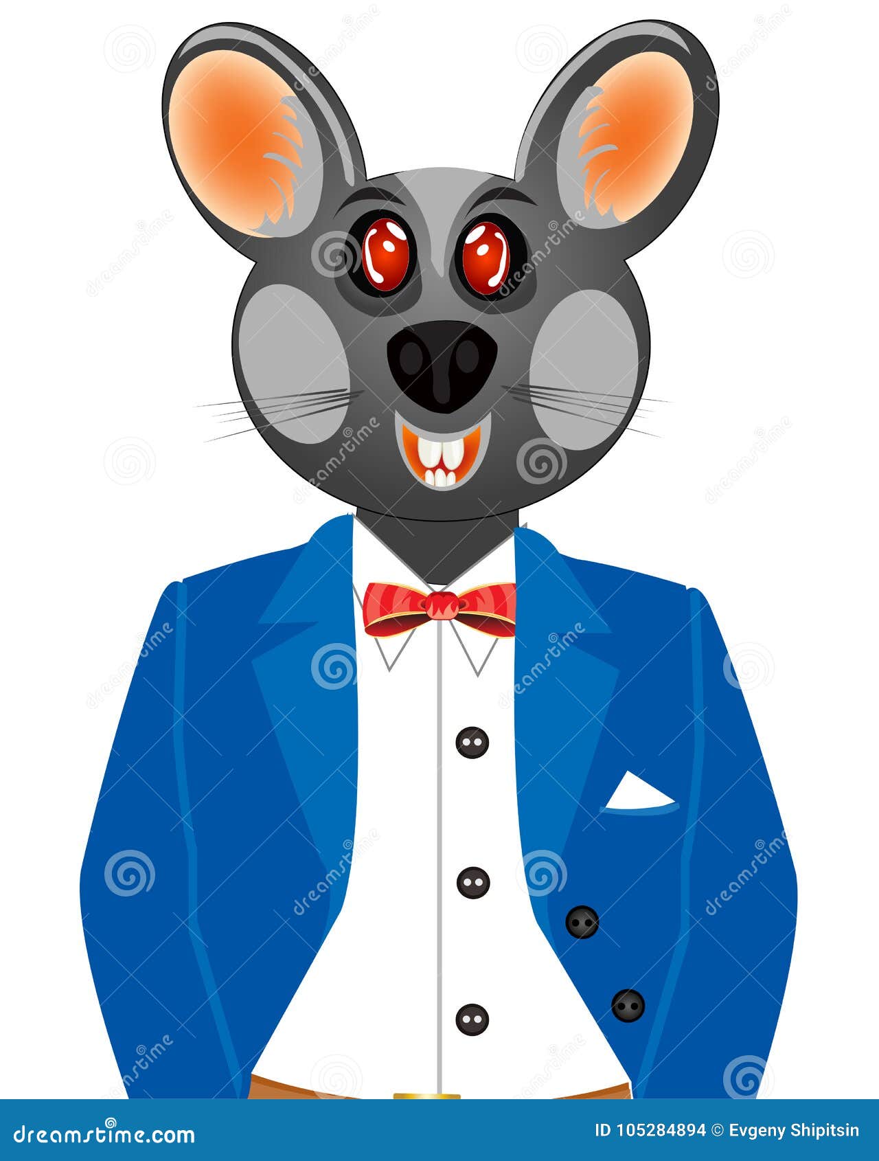 Ratón en traje ilustración del vector. Ilustración de aislado - 105284894
