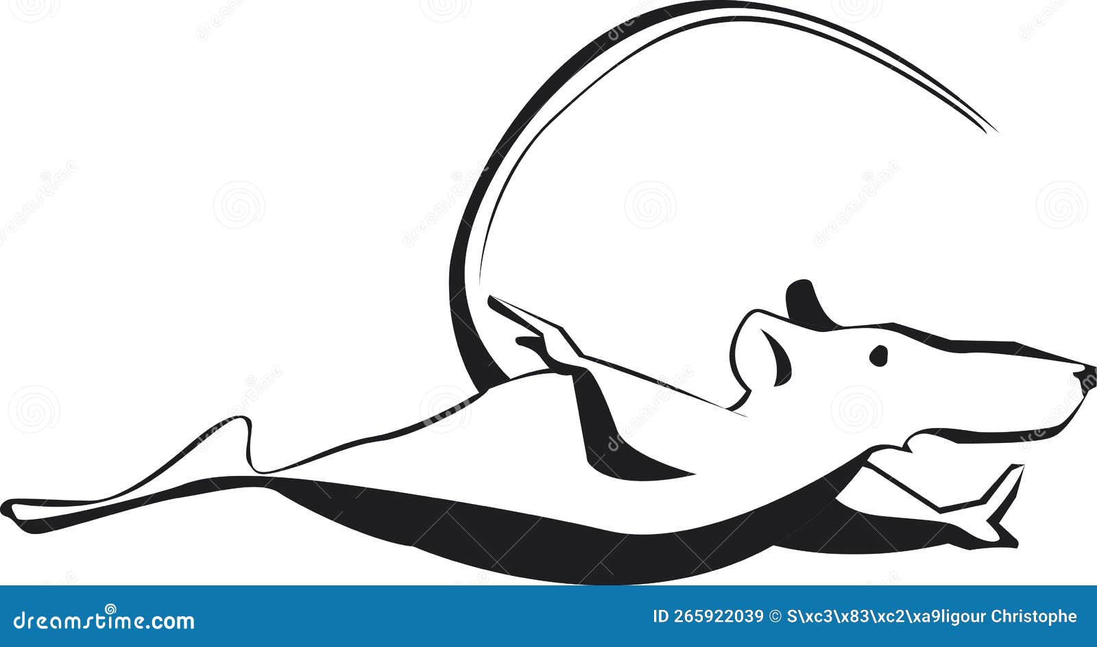 A Rat Feel Flying in Profile Stock Illustration - Illustration of ...