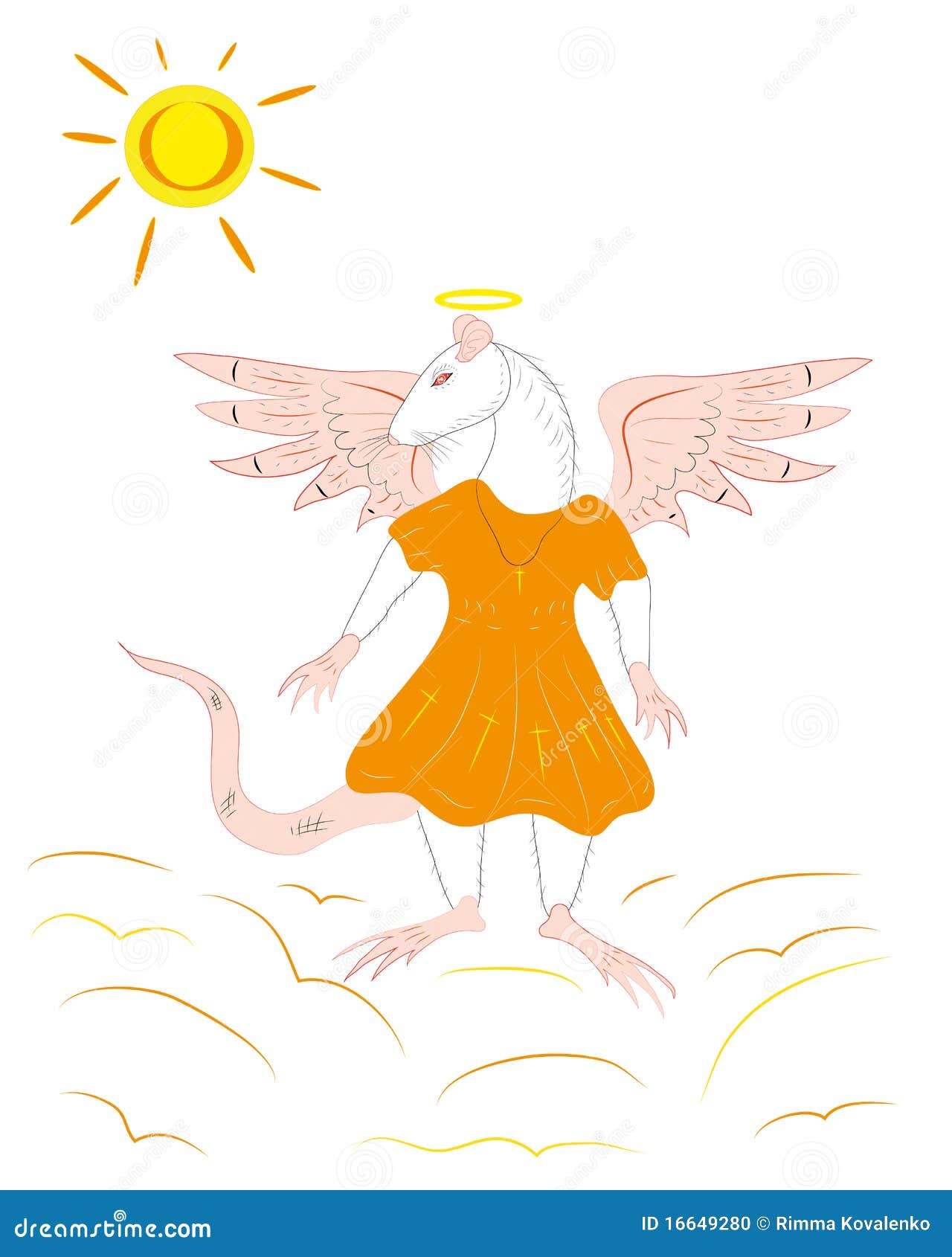 Rat the angel stock vector. Illustration of tail, orange - 16649280
