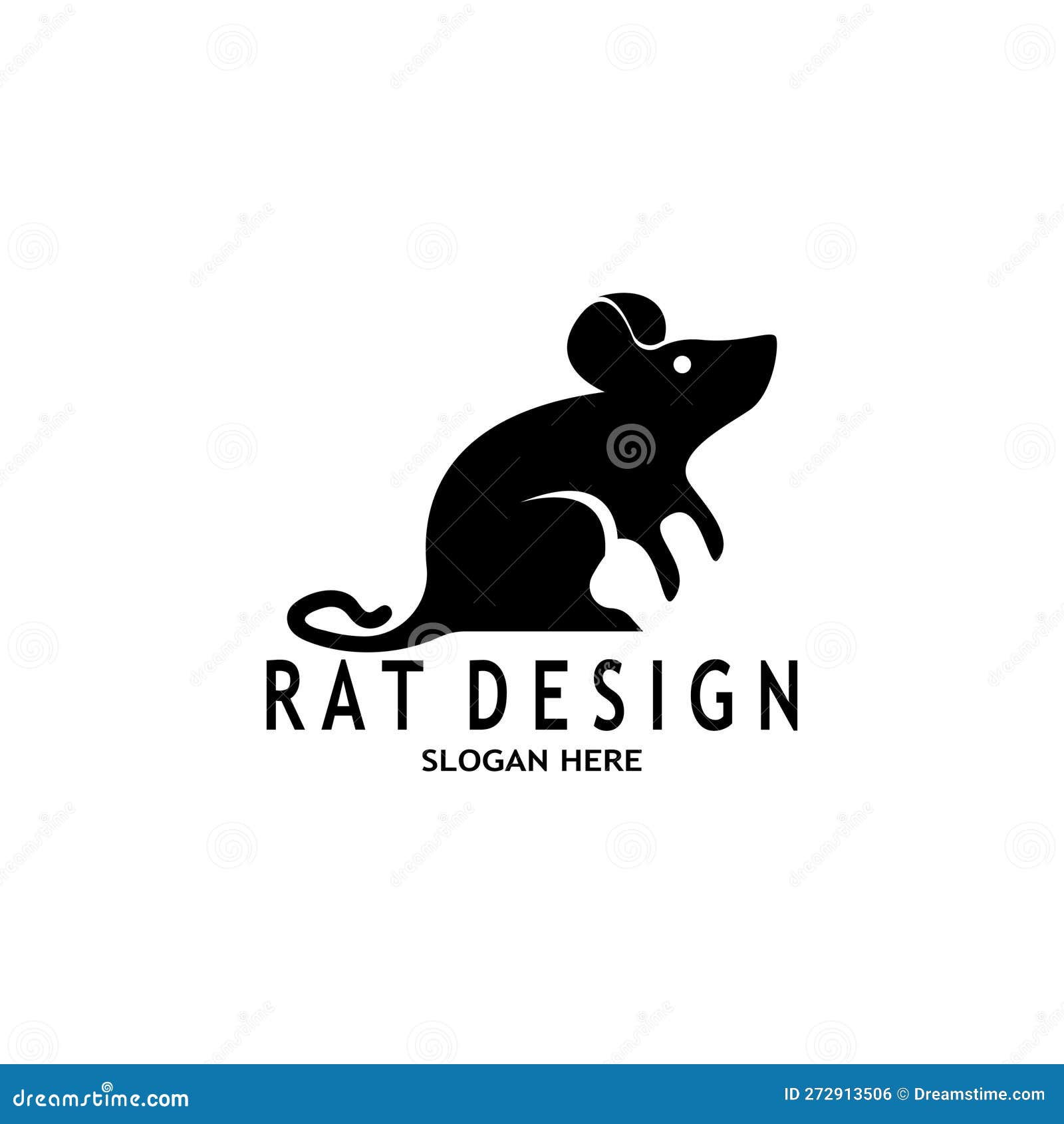 Rat Black Silhouette Logo Vector Illustration Stock Illustration ...