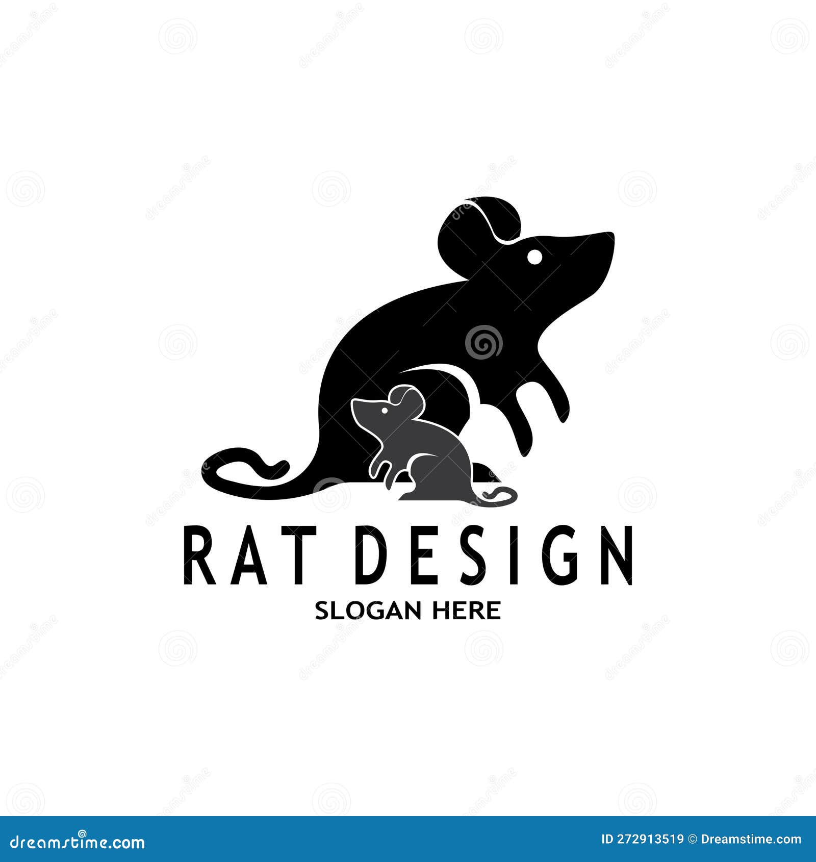 Rat Black Silhouette Logo Vector Illustration Stock Illustration ...