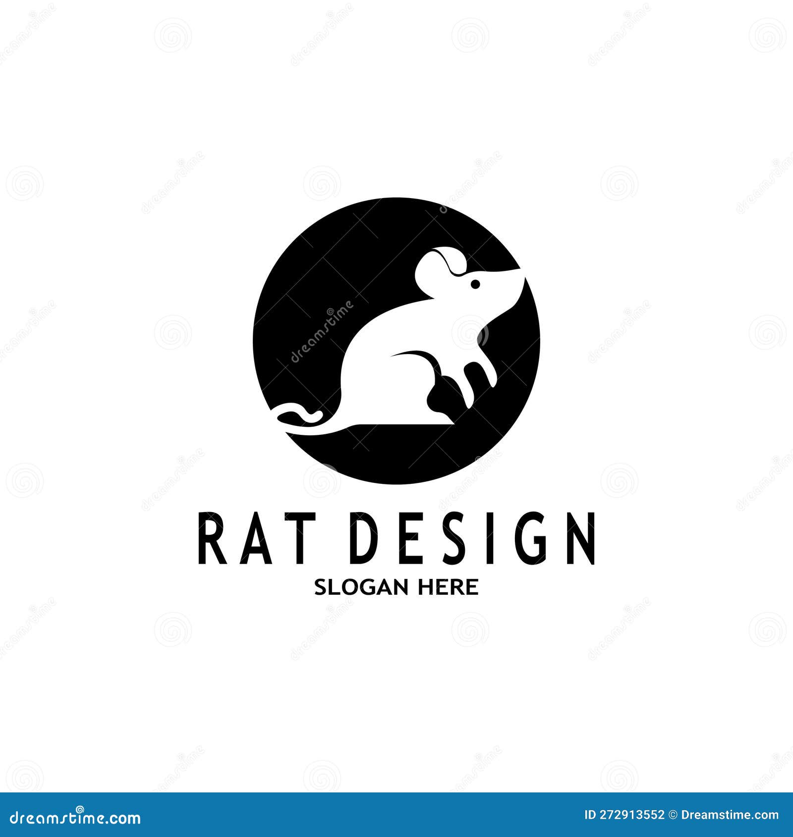 Rat Black Silhouette Logo Vector Illustration Stock Illustration ...