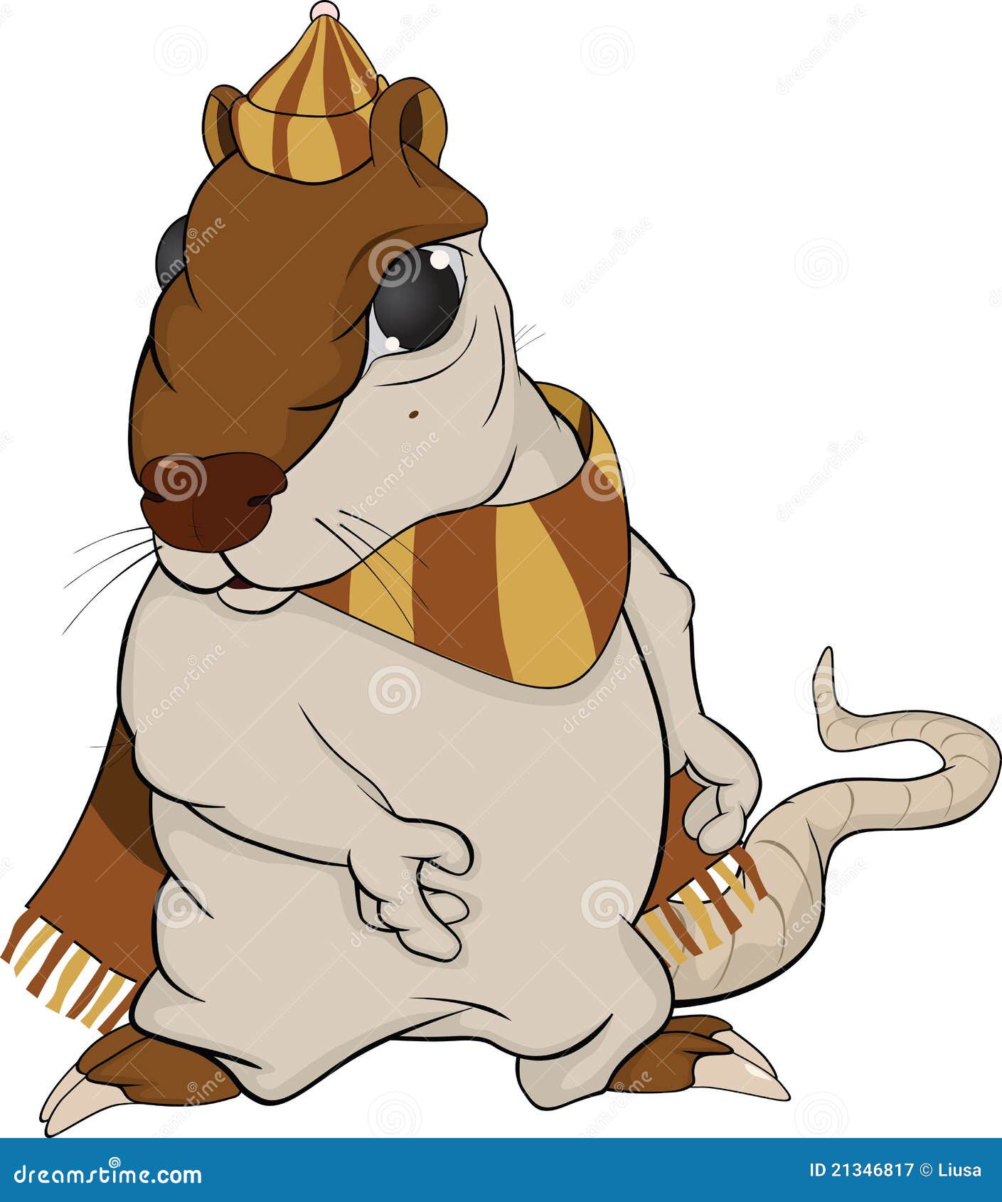 Rat in a Cap and a Scarf. Cartoon Stock Vector - Illustration of cute ...