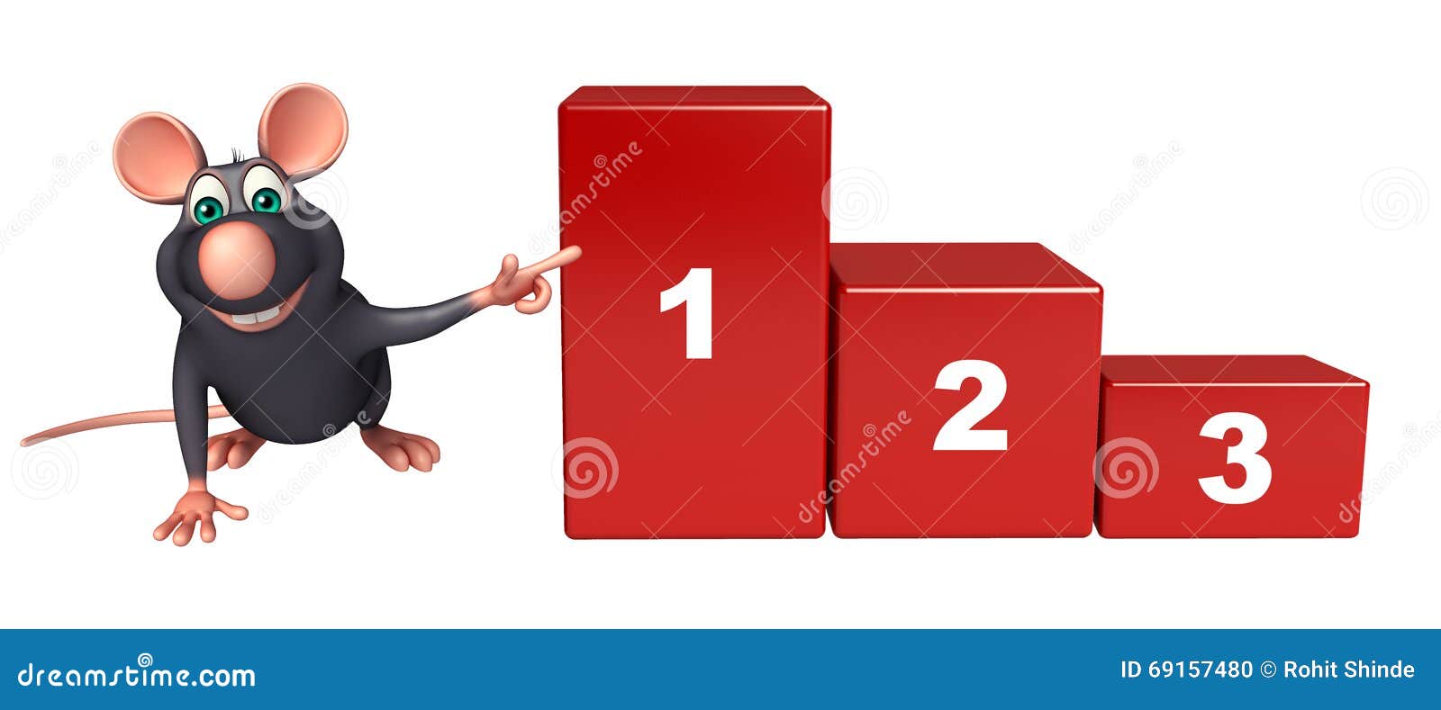 Rat Cartoon Character with Level Stock Illustration - Illustration of ...