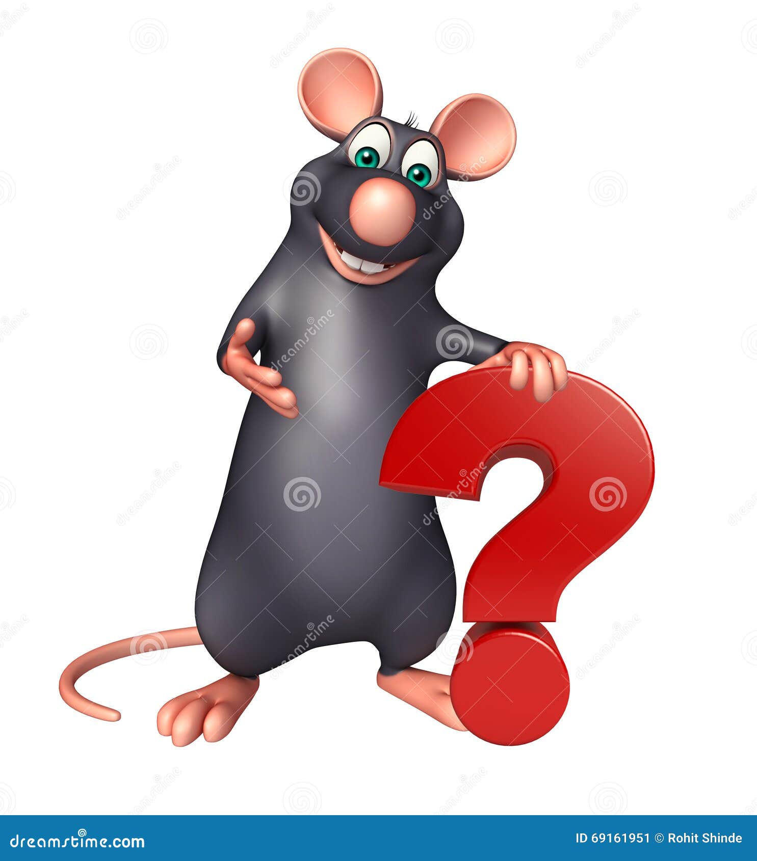 Rat Cartoon Character with Question Sign Stock Illustration ...