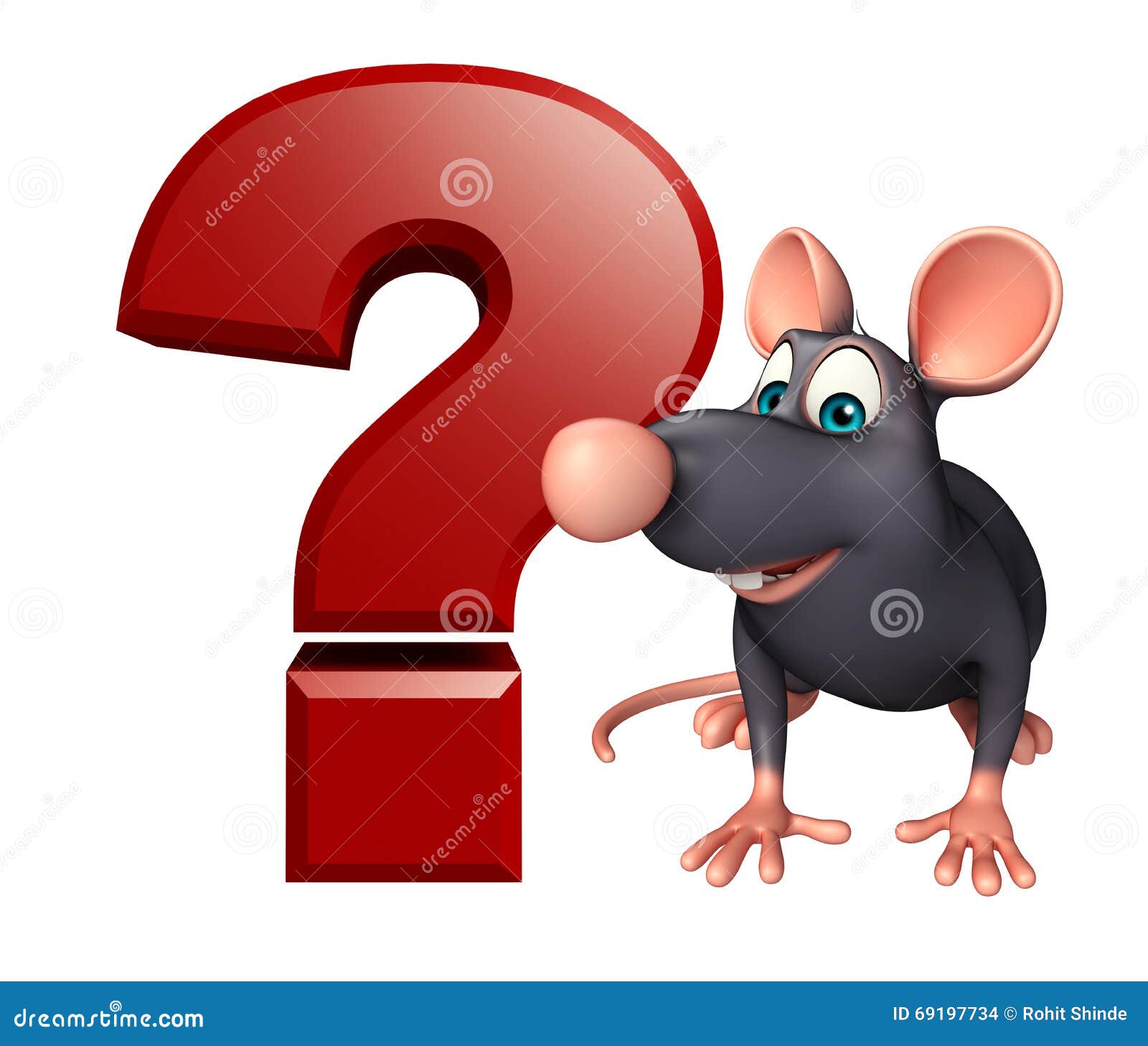 Rat Cartoon Character with Question Sign Stock Illustration ...