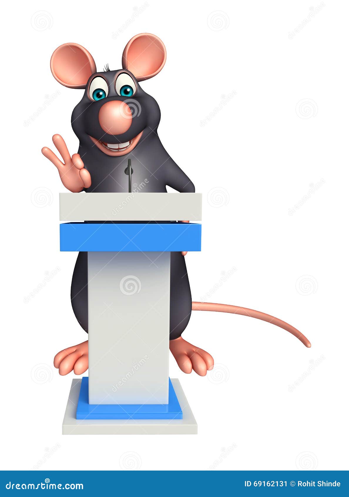 Rat Cartoon Character with Speech Stage Stock Illustration ...