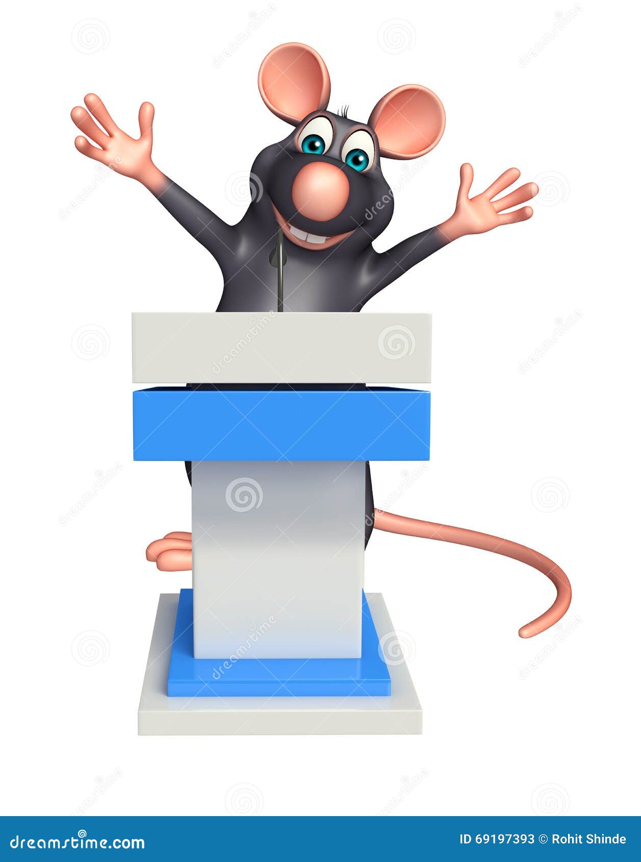 Rat Cartoon Character with Speech Stage Stock Illustration ...