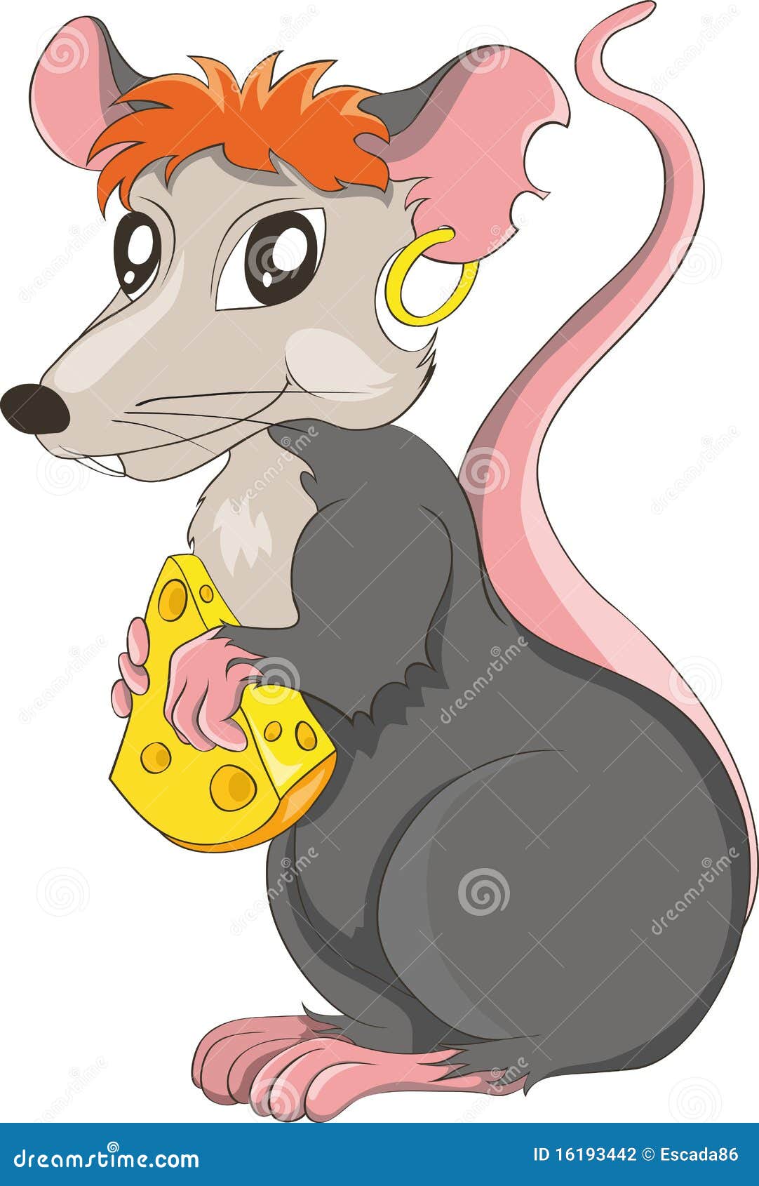 Rat with cheese stock vector. Illustration of cartoon - 16193442