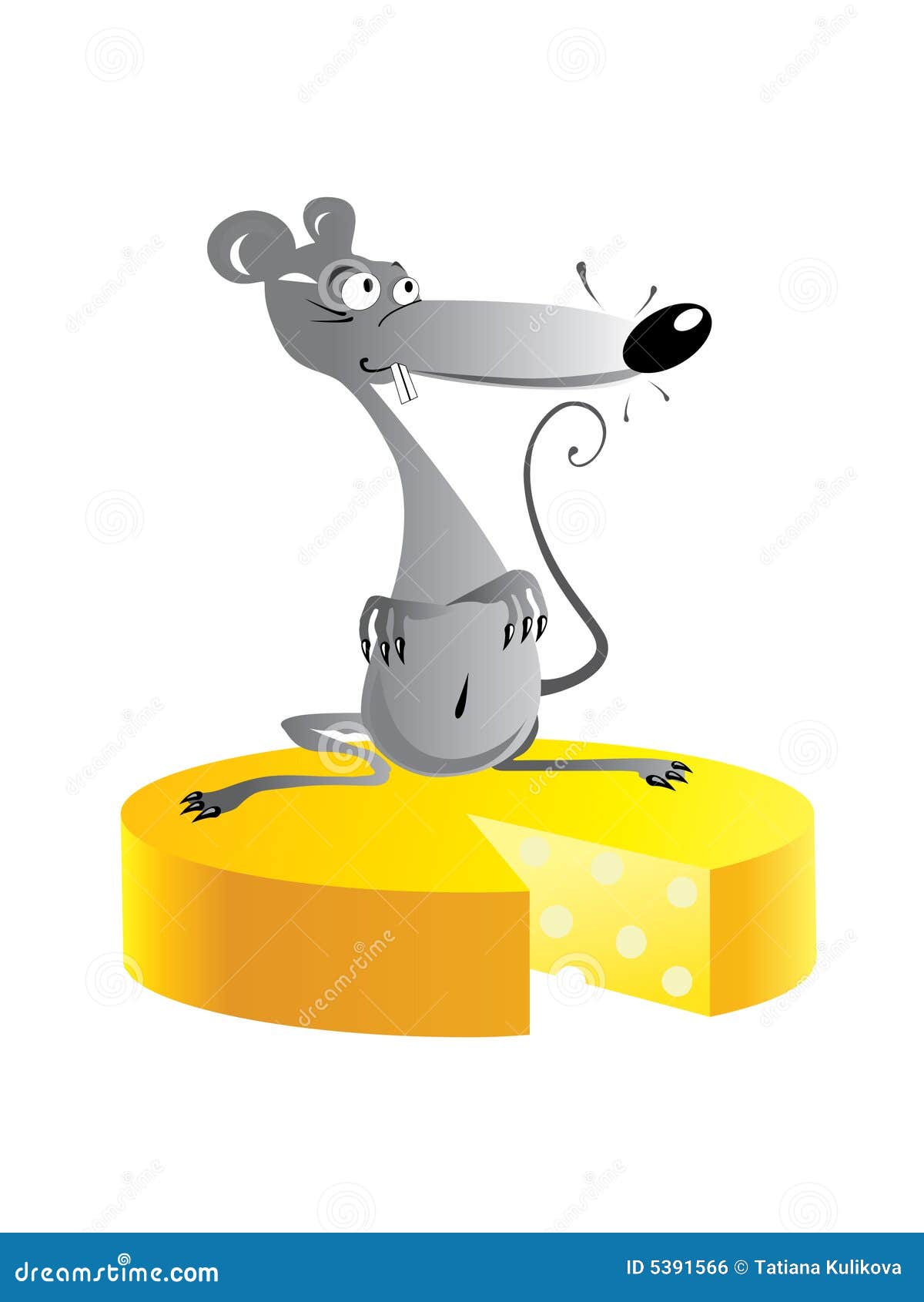 Rat and cheese stock vector. Illustration of ears, 2008 - 5391566