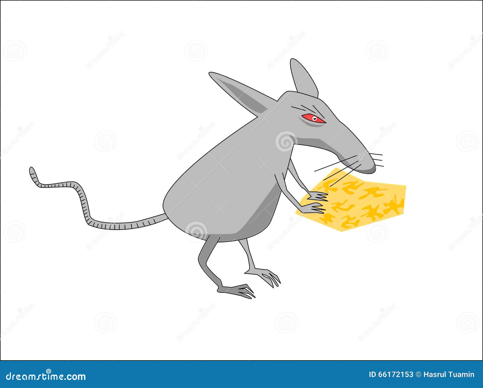 Rat with cheese stock illustration. Illustration of drawing - 66172153