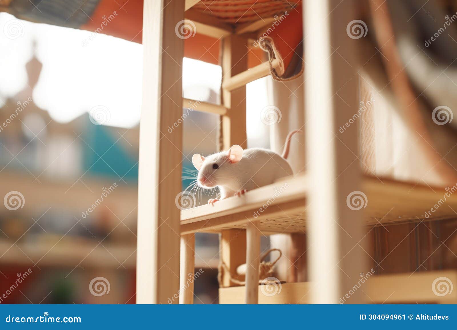 Rat Climbing an Elevated Maze Structure Stock Illustration ...