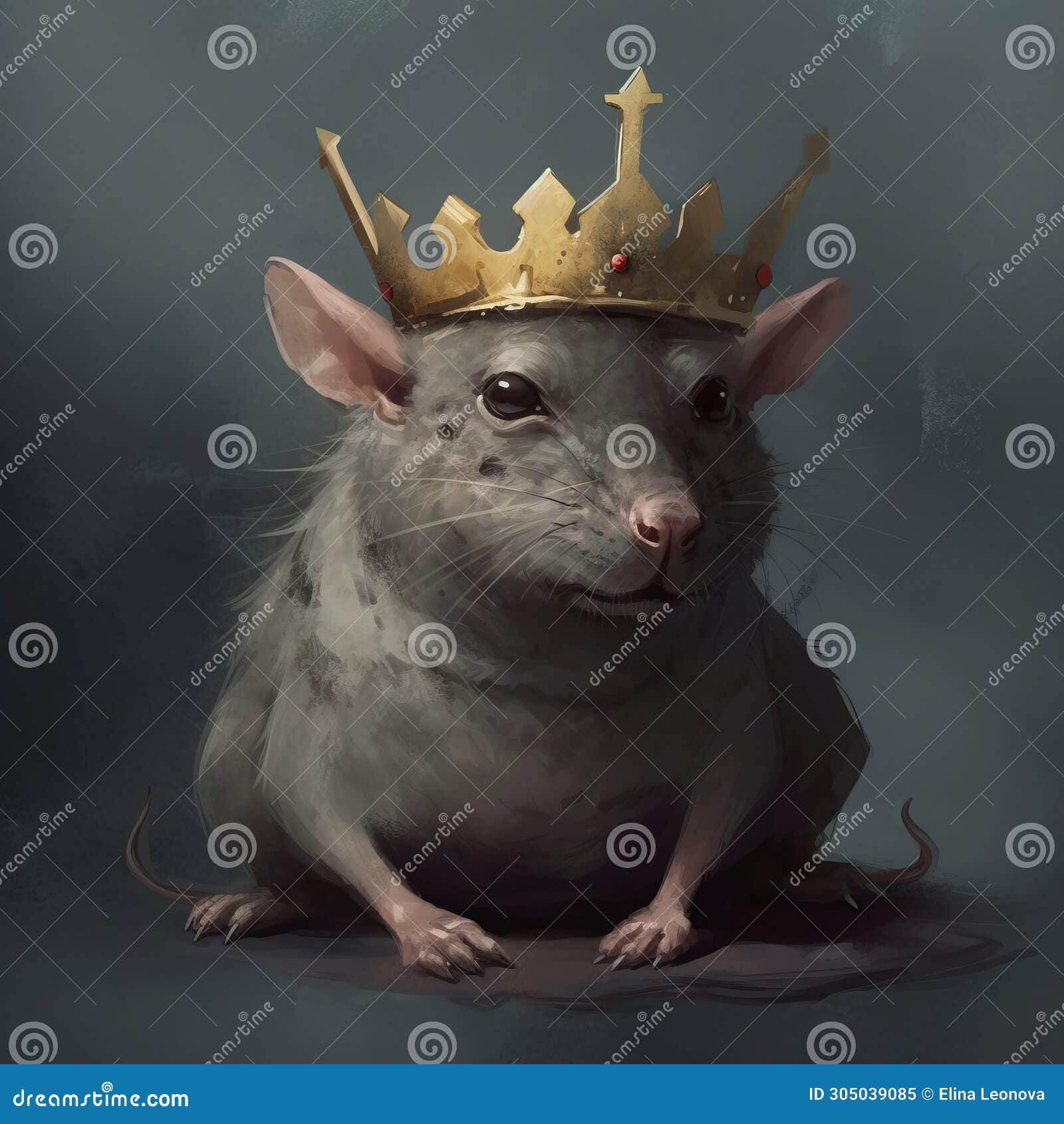 Rat in Crown. Symbol of Despotism, Authority. AI Generative. King Stock ...