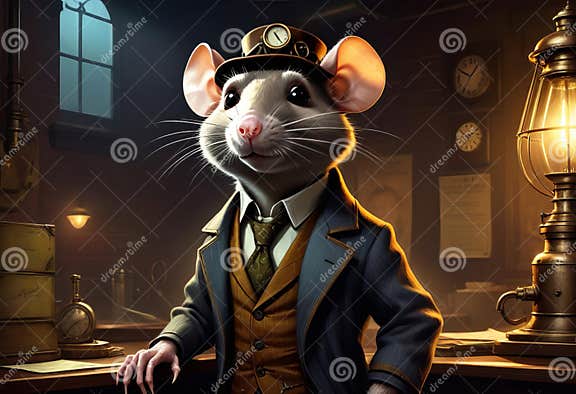 A Rat Detective s Tale stock illustration. Illustration of detective ...