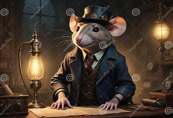 A Rat Detective s Tale stock illustration. Illustration of quirky ...