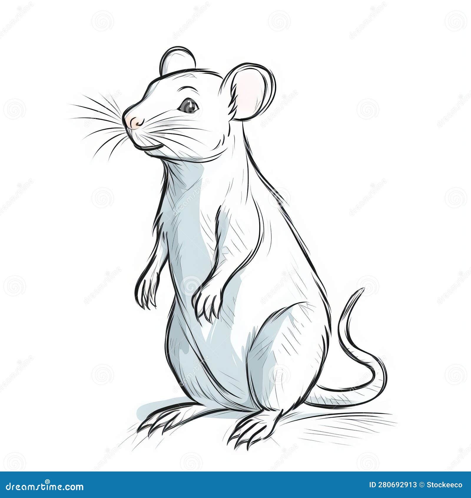 Detailed Rat Character Illustration on White Background - Uhd Image ...