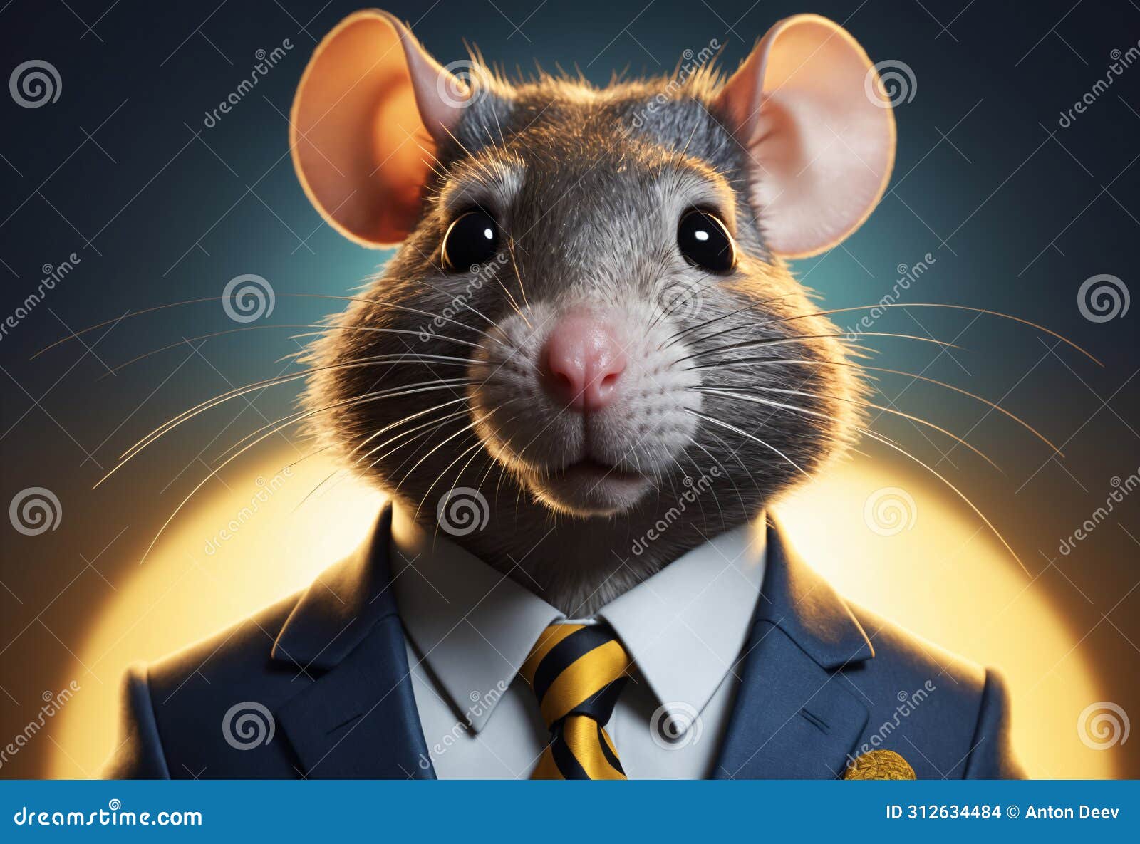 A Rat Dressed in a Formal Suit and Tie. Rat Wearing Suit and Tie. Stock ...