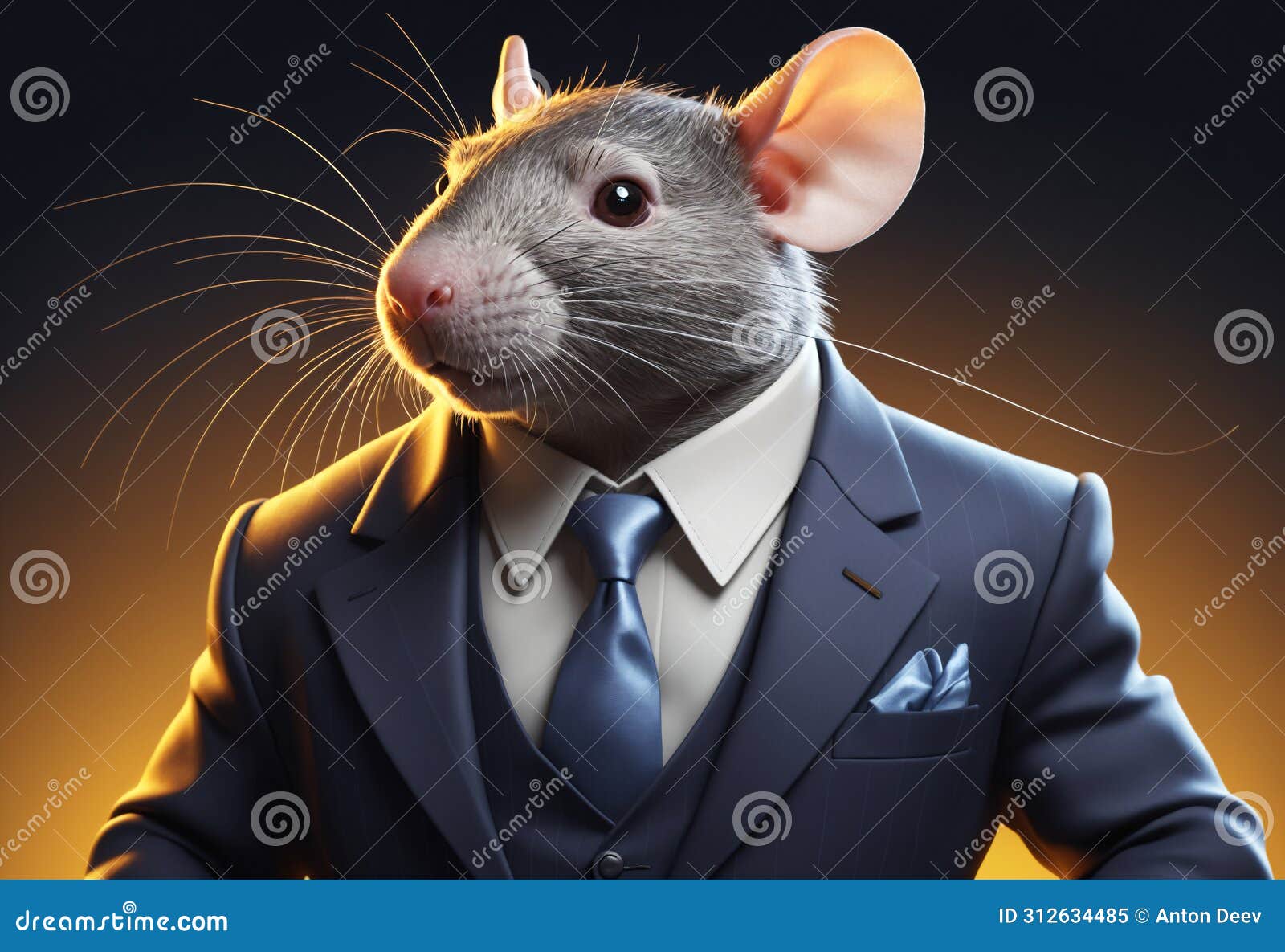 A Rat Dressed in a Formal Suit and Tie. Rat Wearing Suit and Tie. Stock ...
