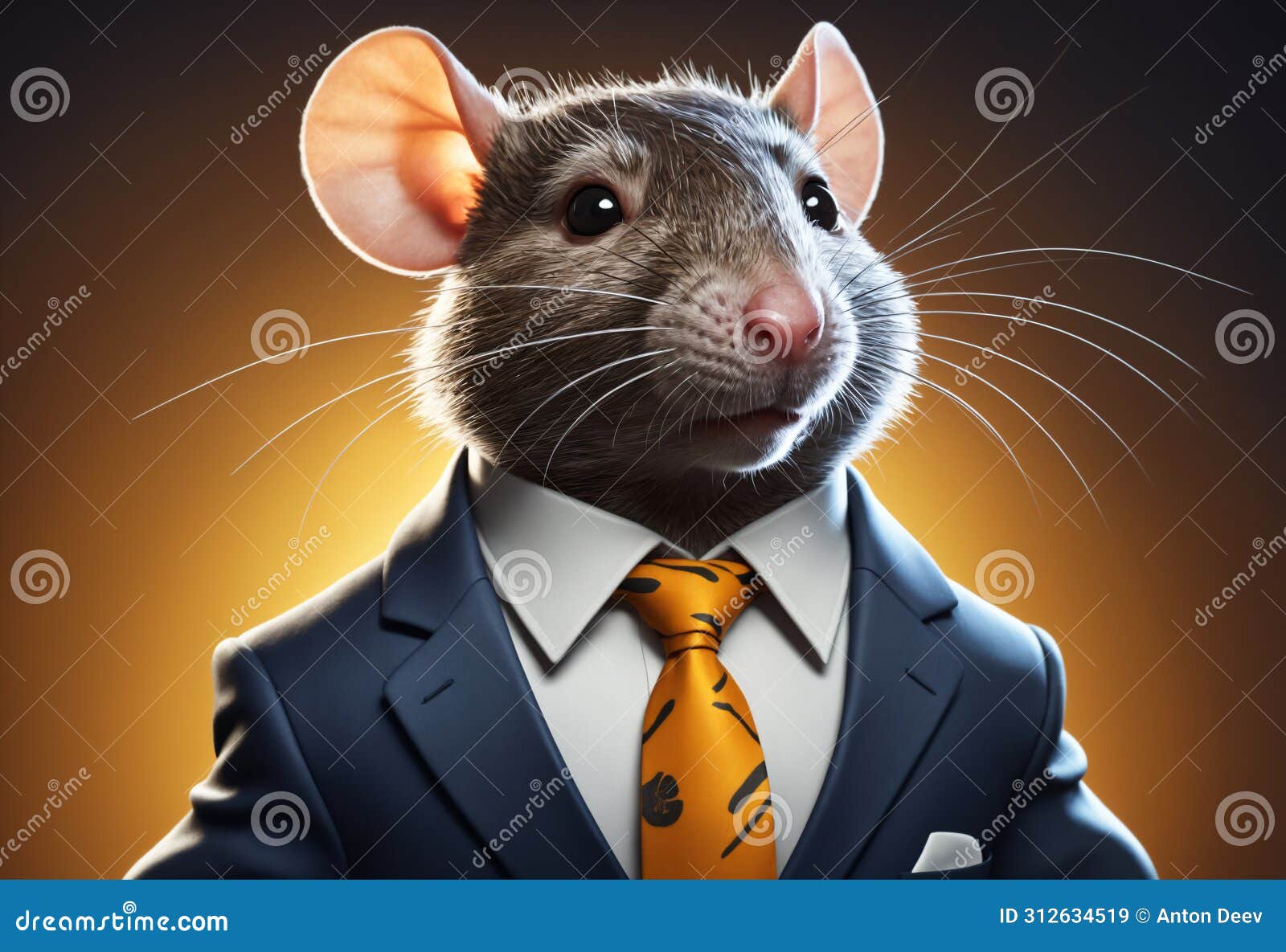 A Rat Dressed in a Formal Suit and Tie. Rat Wearing Suit and Tie. Stock ...