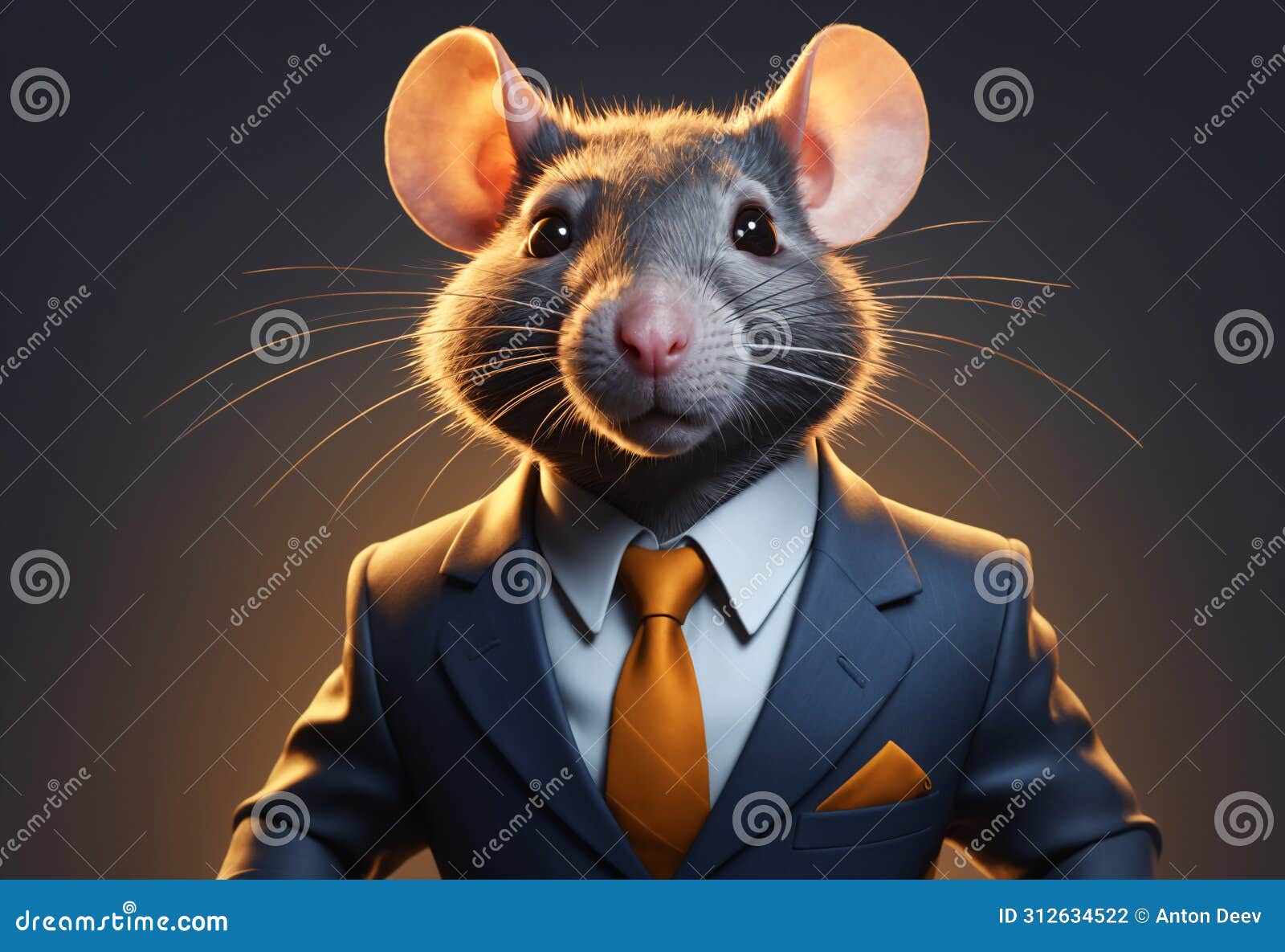 A Rat Dressed in a Formal Suit and Tie. Rat Wearing Suit and Tie. Stock ...