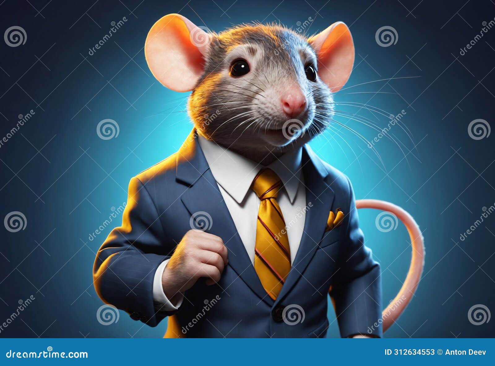 A Rat Dressed in a Formal Suit and Tie. Rat Wearing Suit and Tie. Stock ...
