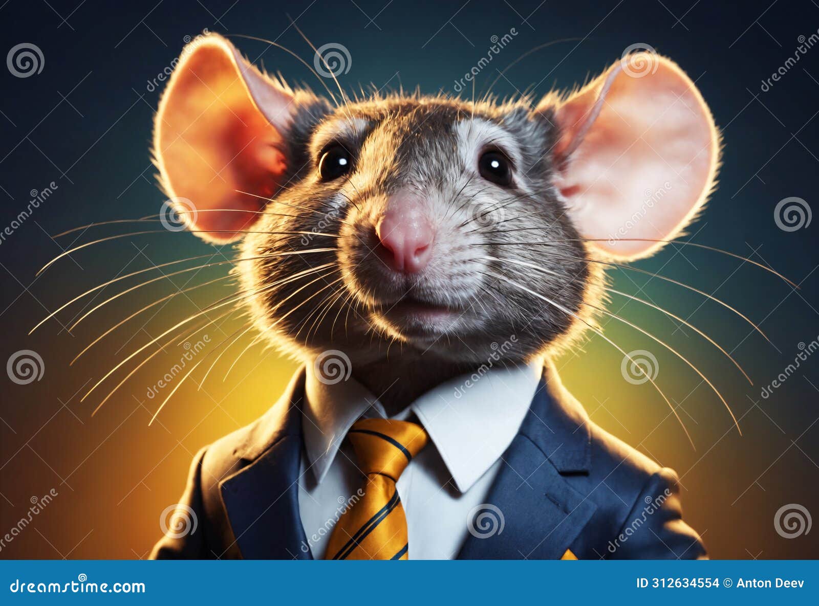 A Rat Dressed in a Formal Suit and Tie. Rat Wearing Suit and Tie. Stock ...