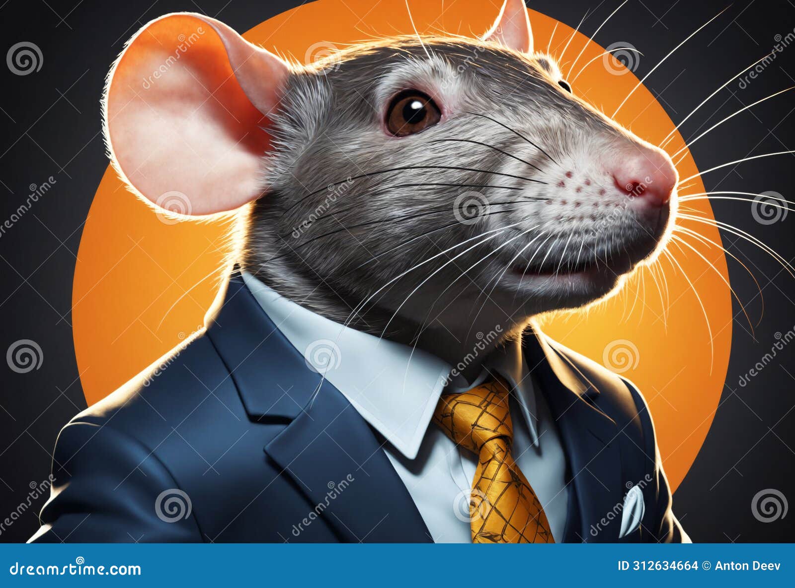 A Rat Dressed in a Formal Suit and Tie. Rat Wearing Suit and Tie. Stock ...