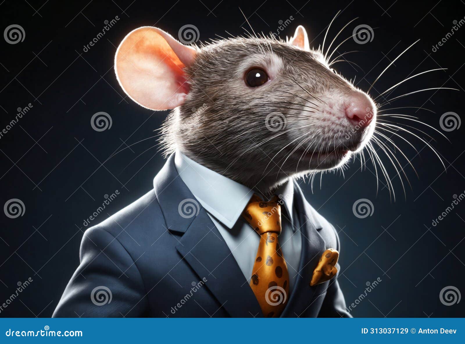 A Rat Dressed in a Formal Suit and Tie. Rat Wearing Suit and Tie. Stock ...