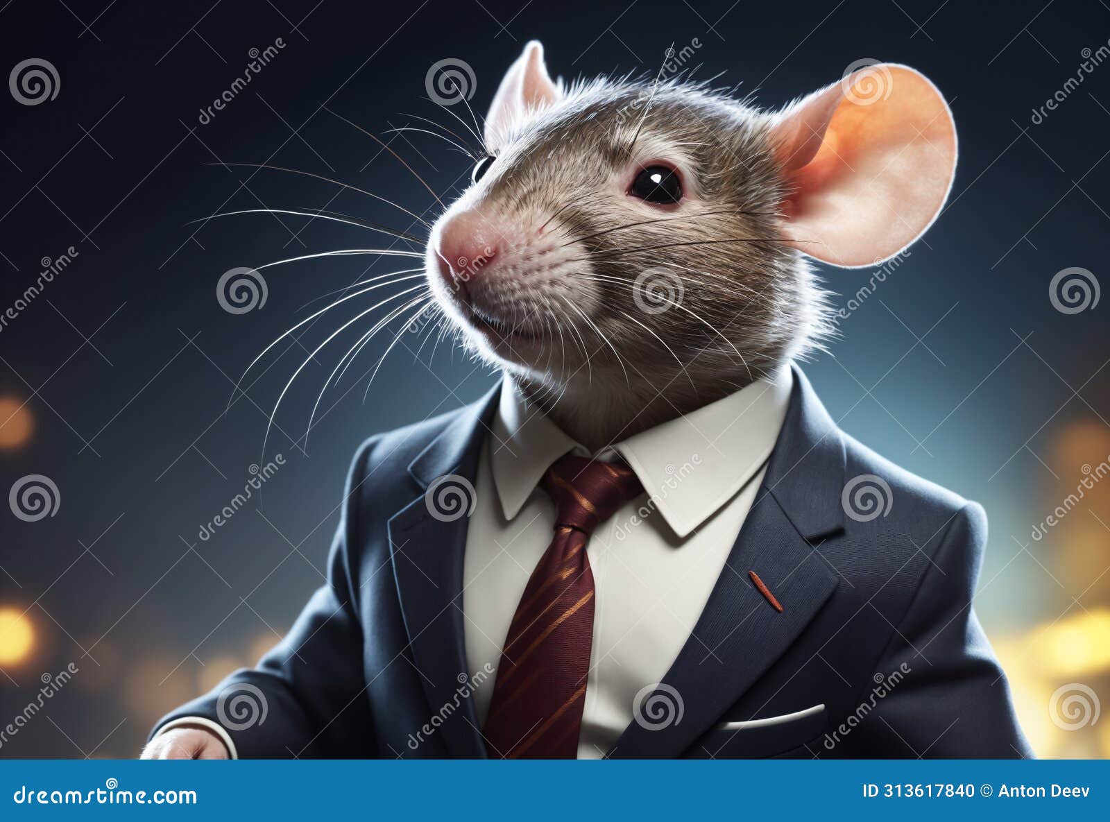 A Rat Dressed in a Formal Suit and Tie. Rat Wearing Suit and Tie. Stock ...