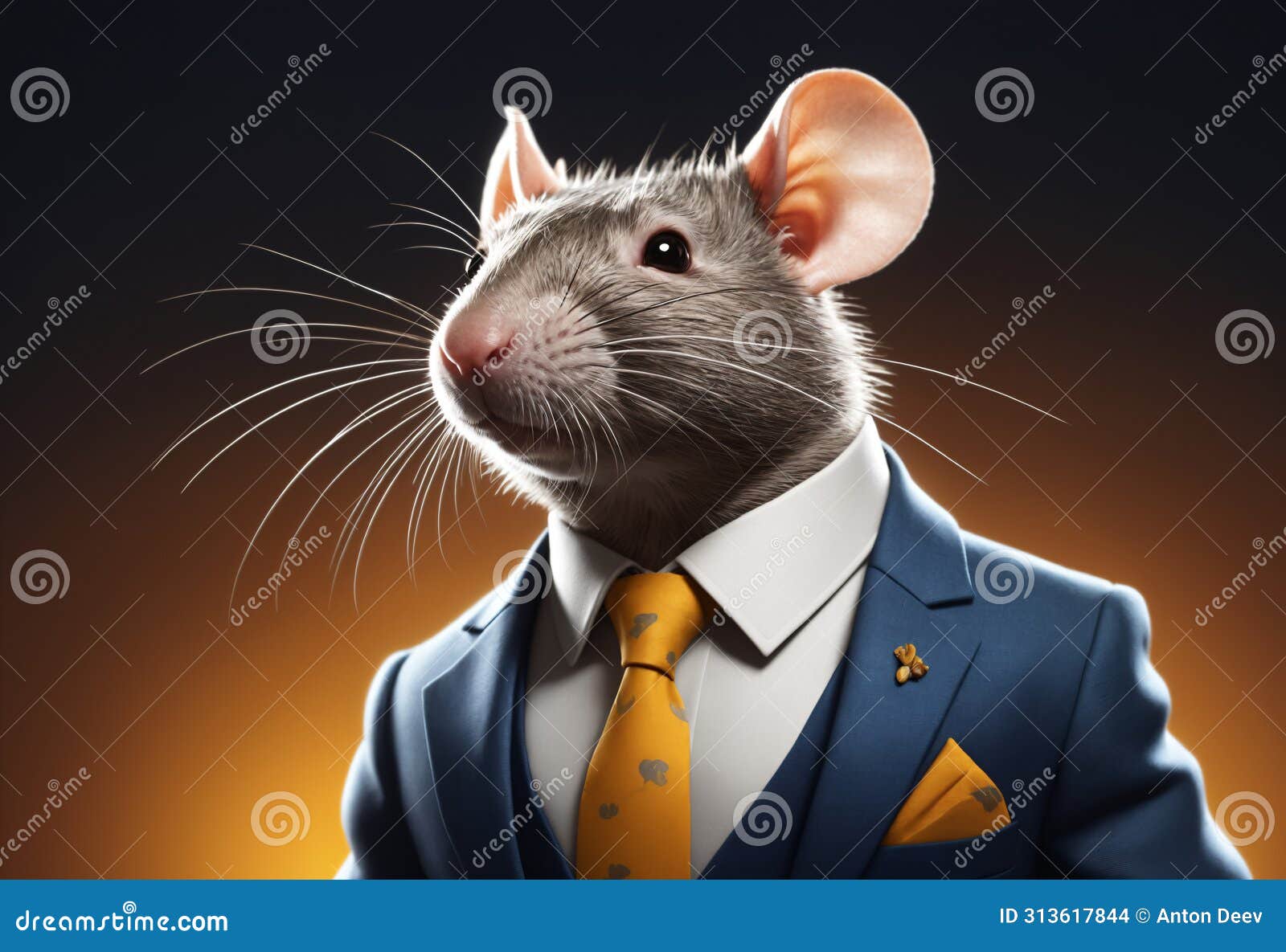 A Rat Dressed in a Formal Suit and Tie. Rat Wearing Suit and Tie. Stock ...