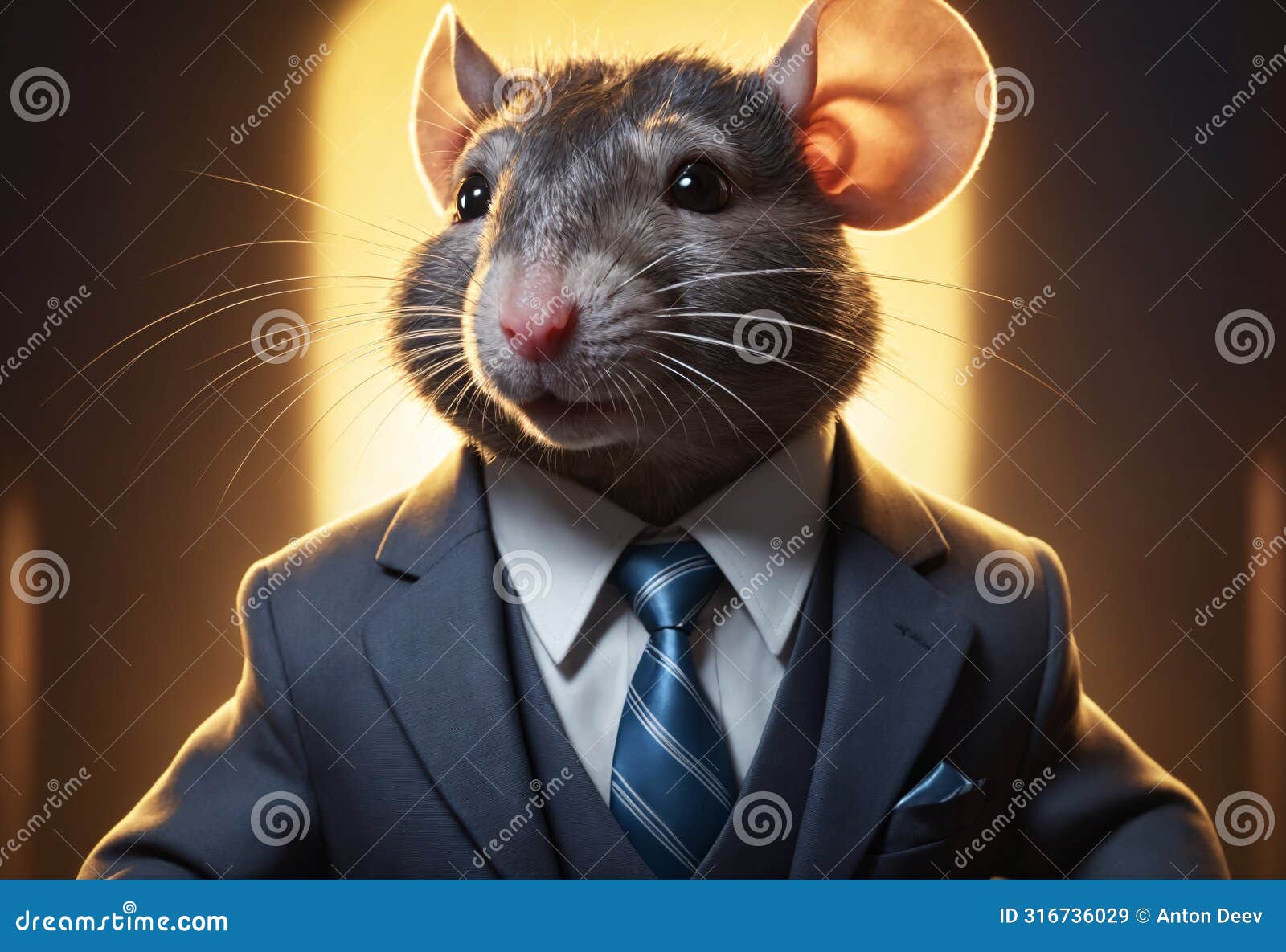A Rat Dressed in a Formal Suit and Tie. Rat Wearing Suit and Tie. Stock ...