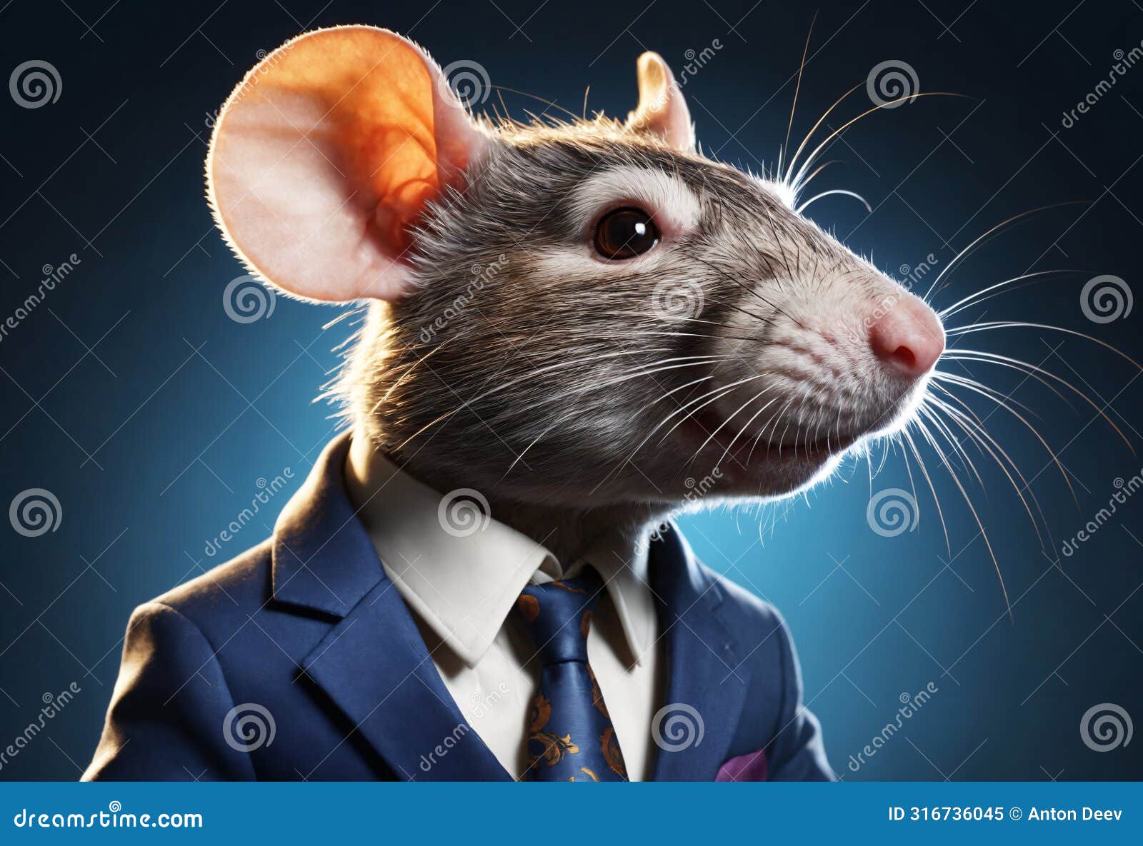 A Rat Dressed in a Formal Suit and Tie. Rat Wearing Suit and Tie. Stock ...