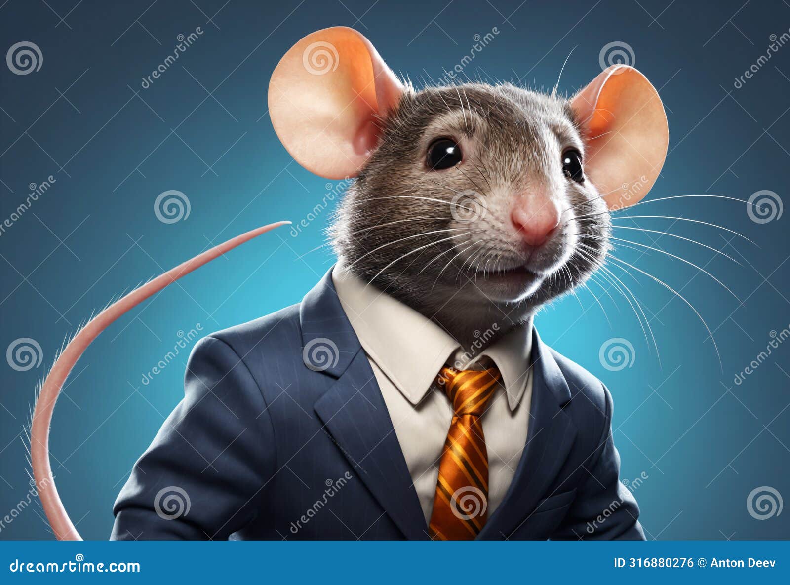 A Rat Dressed in a Formal Suit and Tie. Rat Wearing Suit and Tie. Stock ...