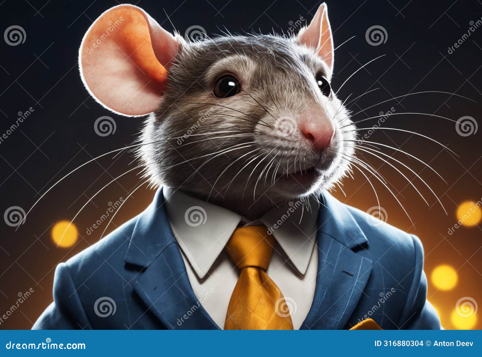 A Rat Dressed in a Formal Suit and Tie. Rat Wearing Suit and Tie. Stock ...