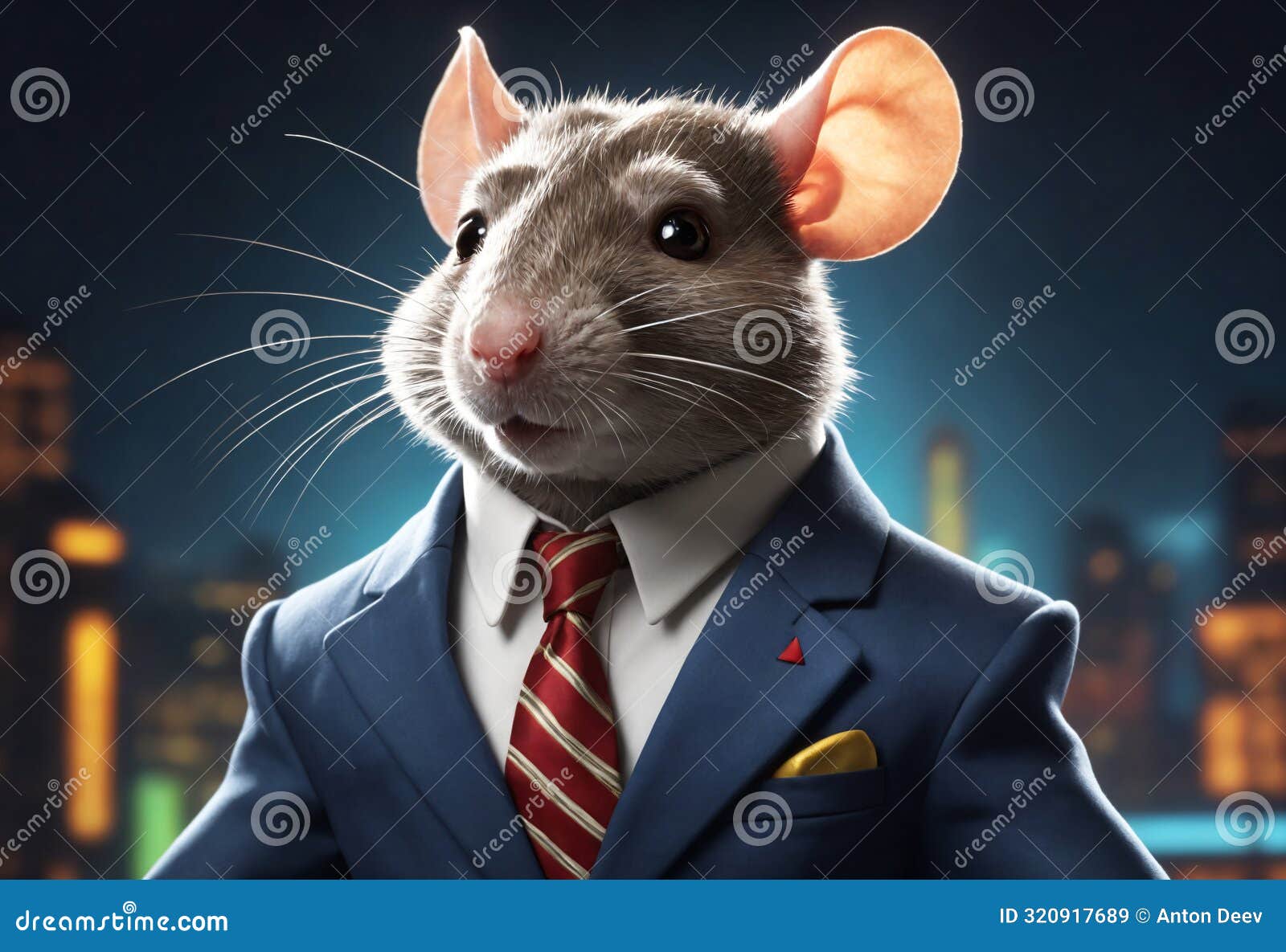 A Rat Dressed in a Formal Suit and Tie. Rat Wearing Suit and Tie. Stock ...