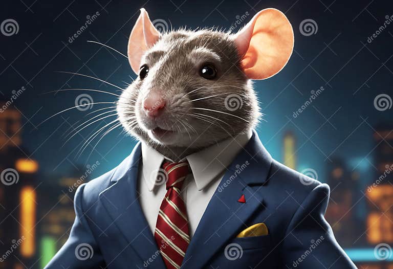 A Rat Dressed in a Formal Suit and Tie. Rat Wearing Suit and Tie. Stock ...