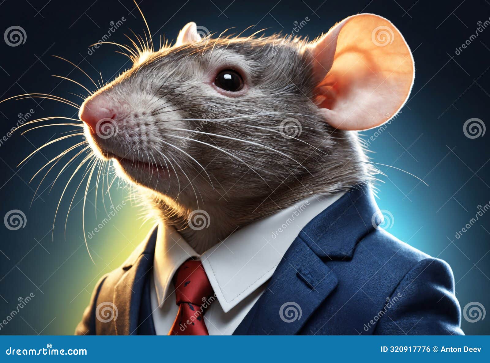 A Rat Dressed in a Formal Suit and Tie. Rat Wearing Suit and Tie. Stock ...