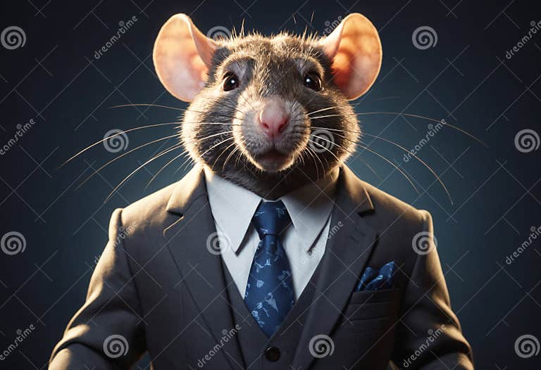 A Rat Dressed in a Formal Suit and Tie. Rat Wearing Suit and Tie. Stock ...
