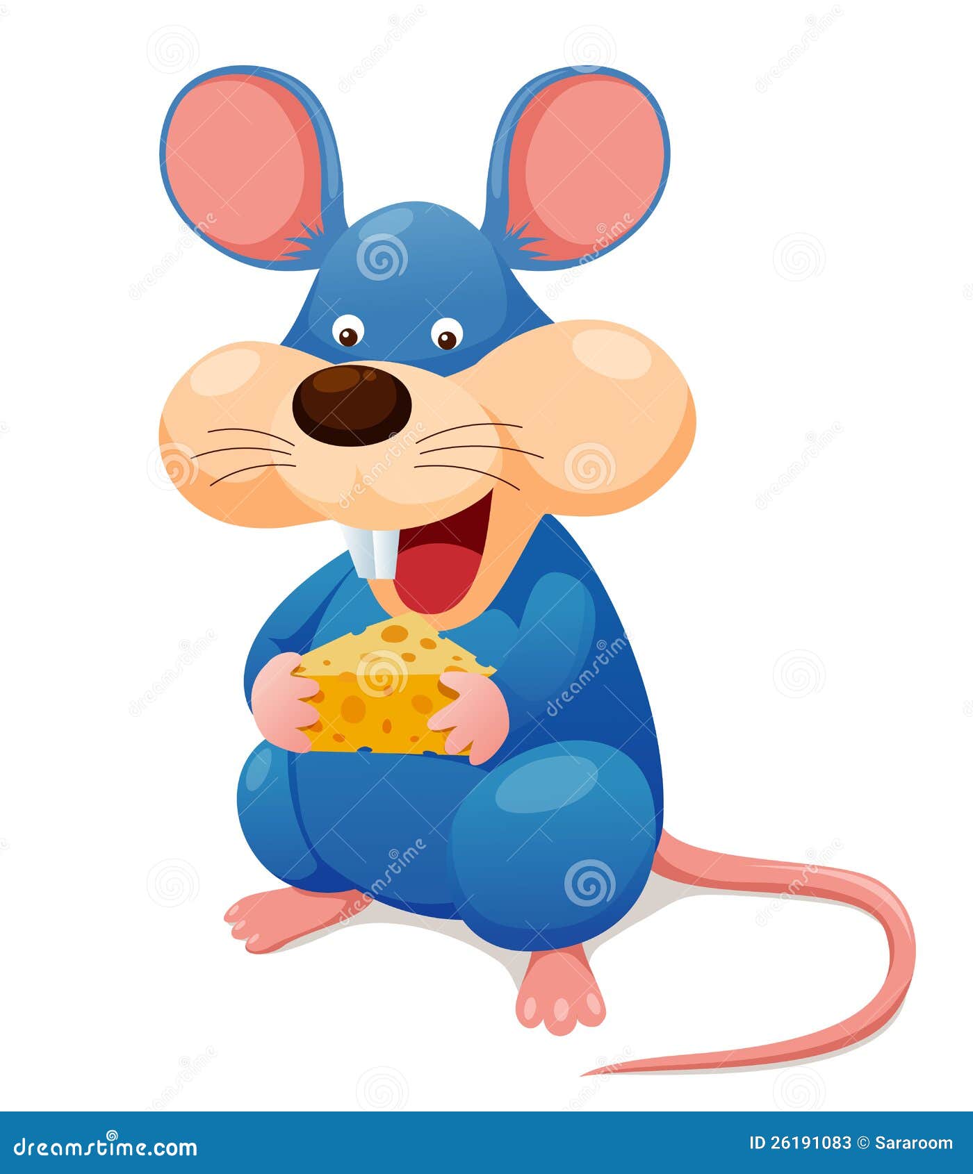 Rat eating cheese stock vector. Illustration of curly - 26191083